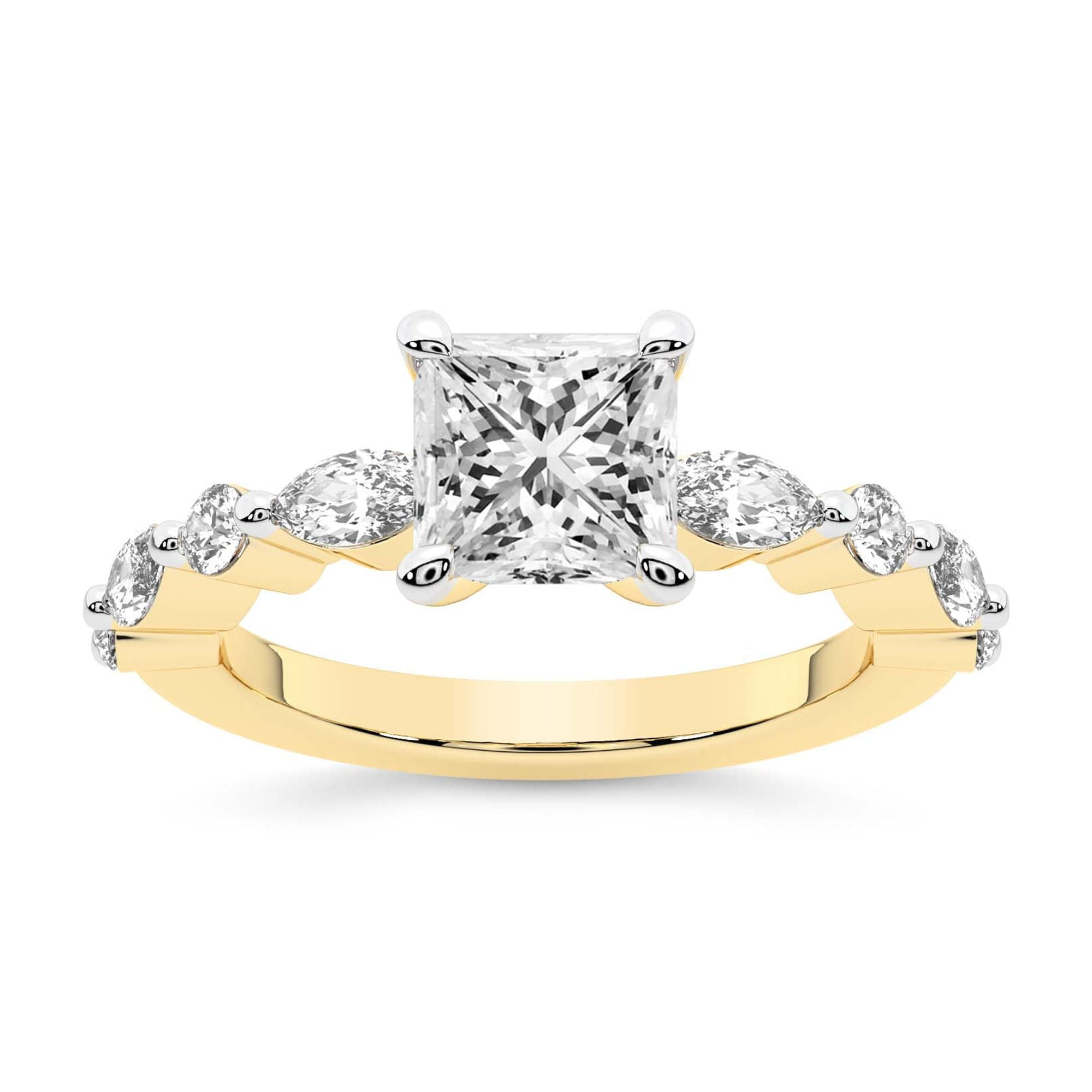 IGI Certified 4 Carat Princess Shape Lab Grown Diamond Engagement Ring ...