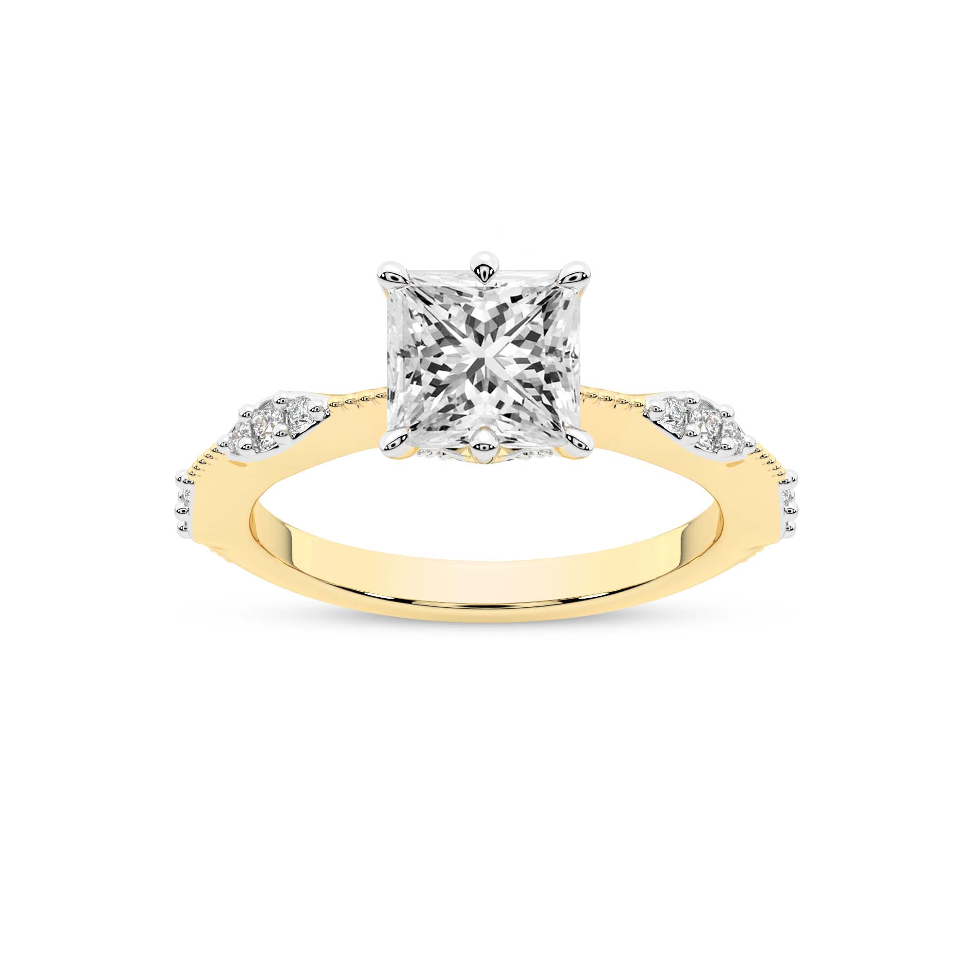 IGI Certified 4 Carat Princess Shape Lab Grown Diamond Engagement Ring ...