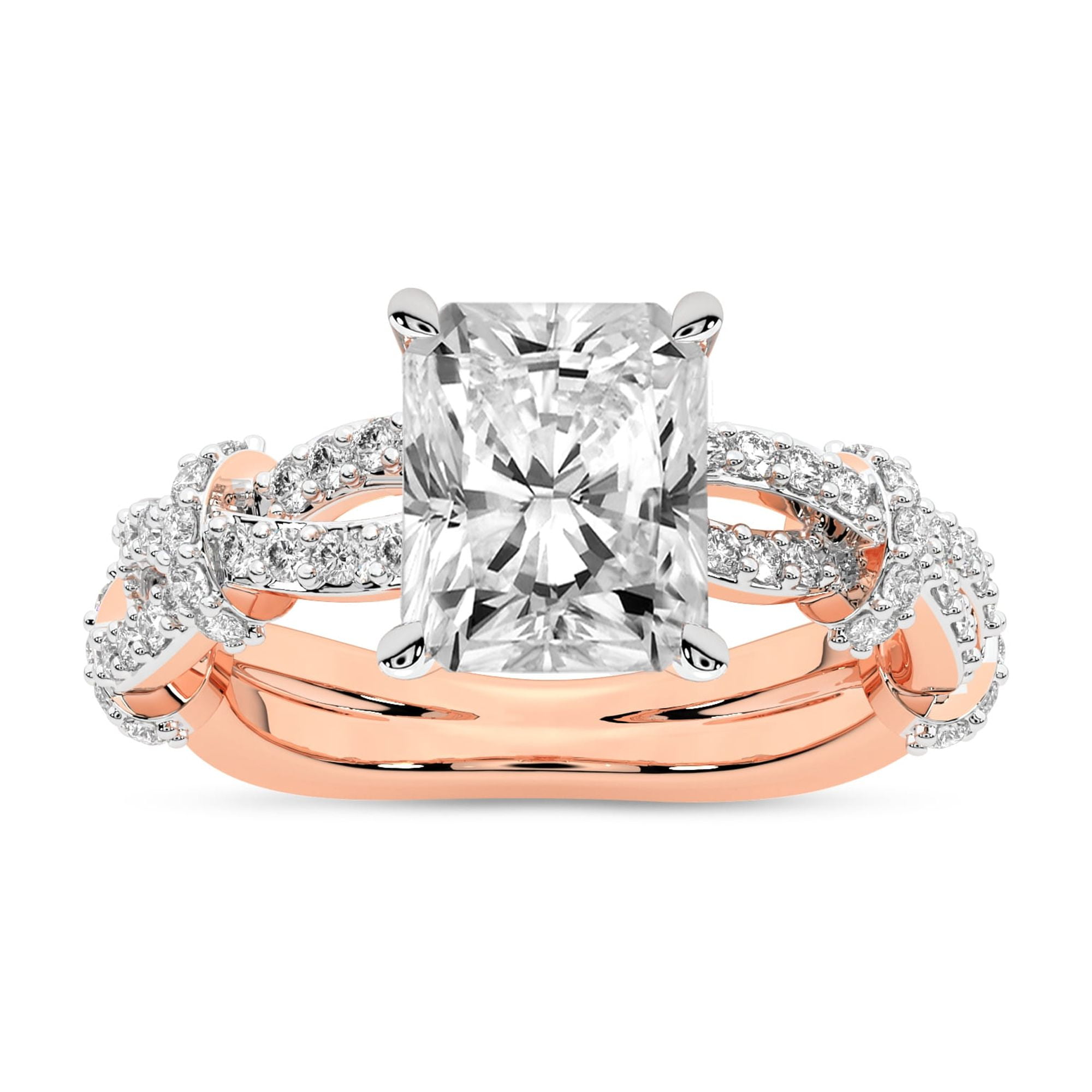 IGI Certified 4 Carat Radiant Shape Lab Grown Diamond Engagement Ring ...