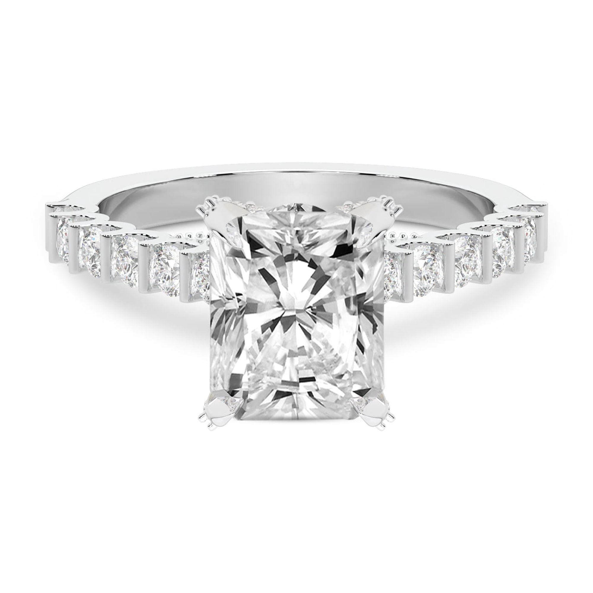 IGI Certified 4 Carat Radiant Shape Lab Grown Diamond Engagement Ring ...
