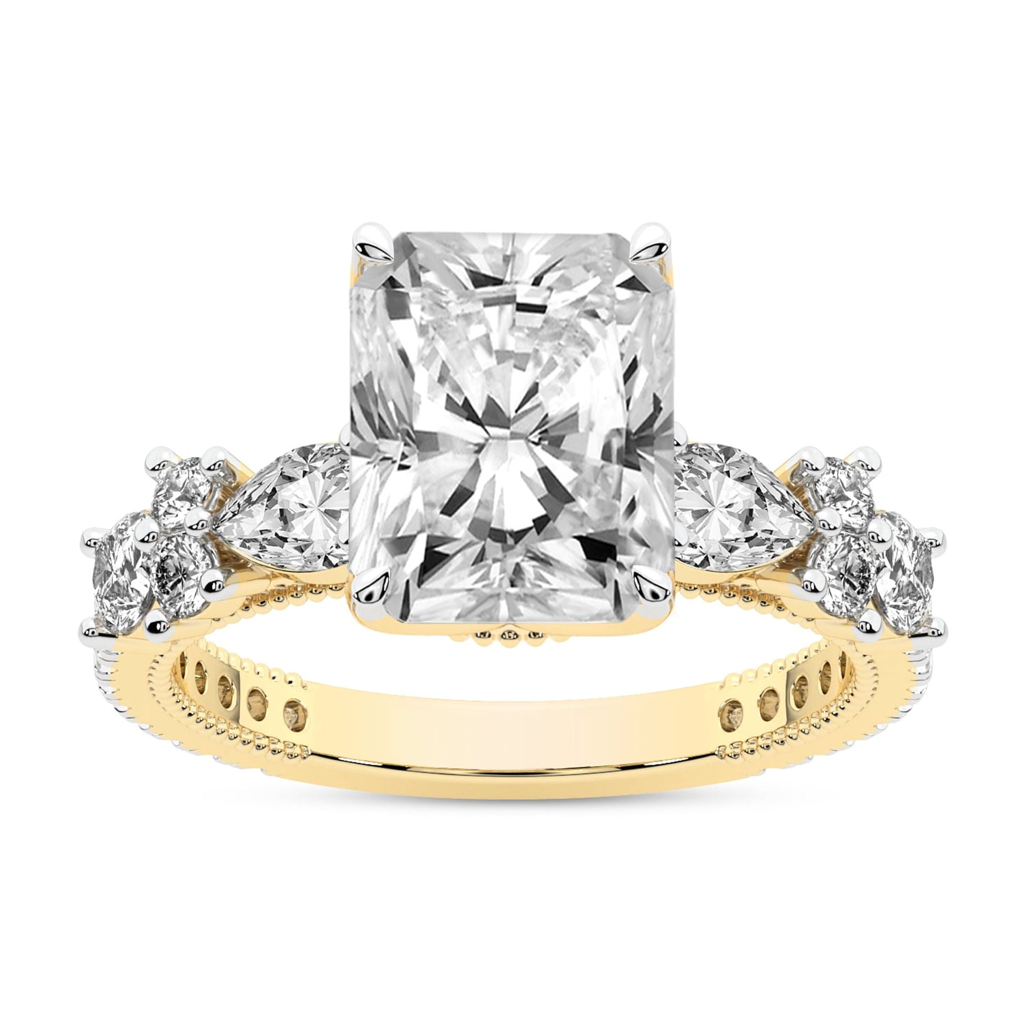 IGI Certified 4 Carat Radiant Shape Lab Grown Diamond Engagement Ring ...