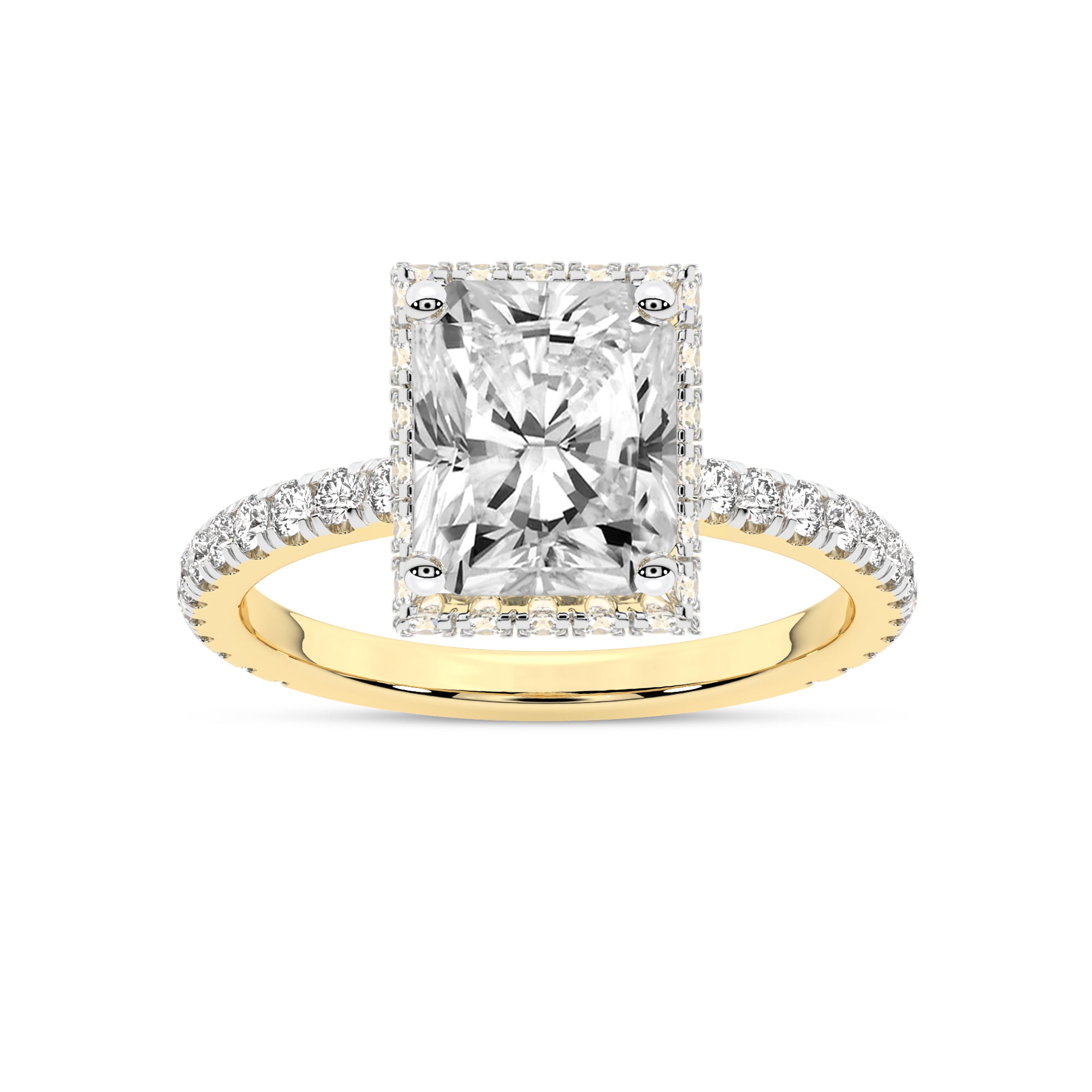 IGI Certified 4 Carat Radiant Shape Lab Grown Diamond Engagement Ring ...