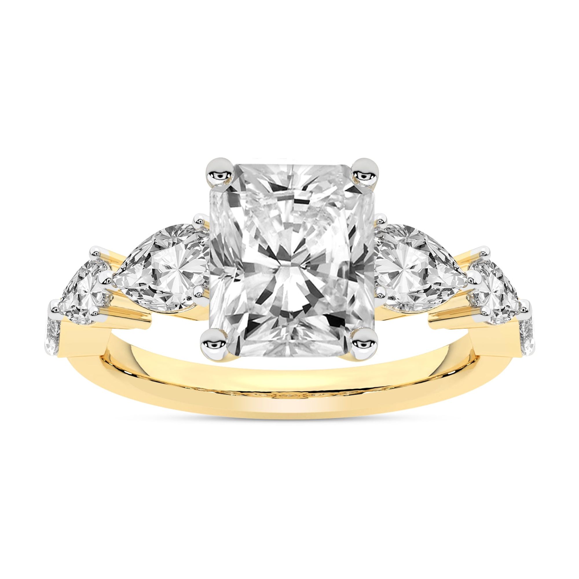 IGI Certified 4 Carat Radiant Shape Lab Grown Diamond Engagement Ring ...