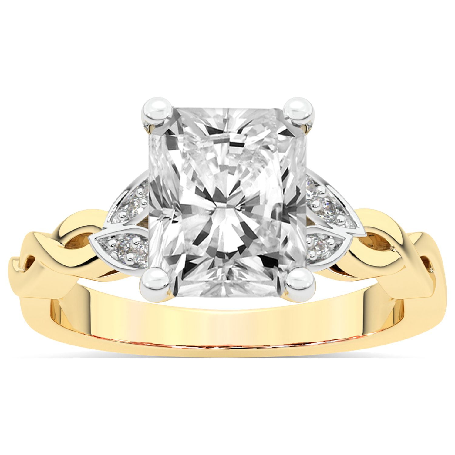 IGI Certified 4 Carat Radiant Shape Lab Grown Diamond Engagement Ring ...