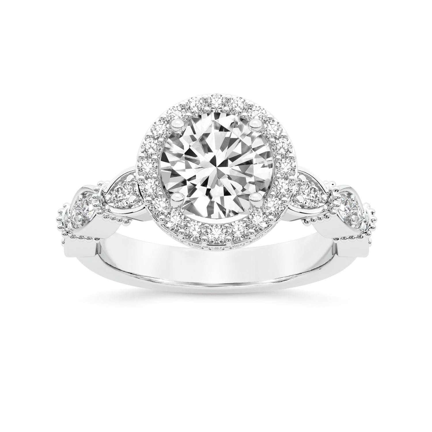 IGI Certified 4 Carat Round Shape Lab Grown Diamond Engagement Ring ...