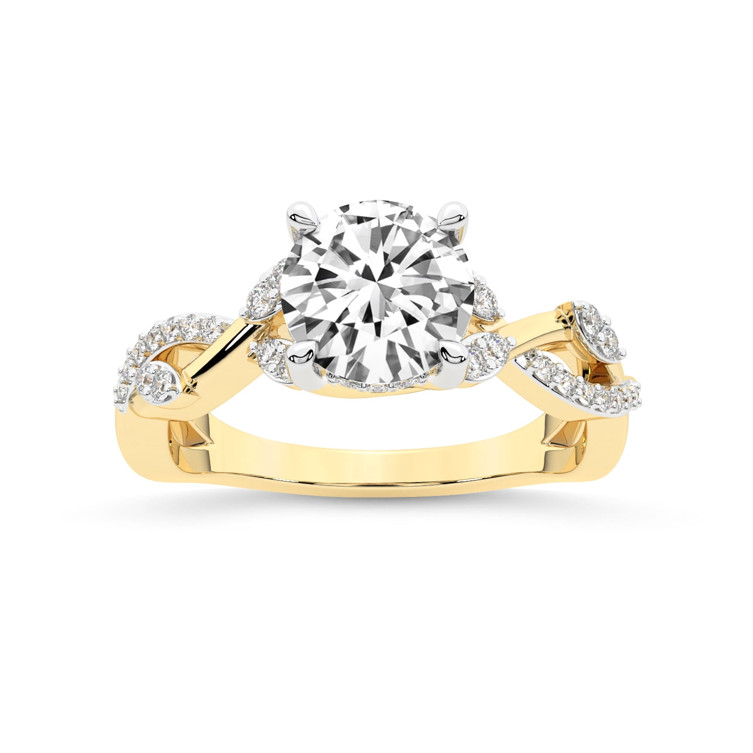 IGI Certified 4 Carat Round Shape Lab Grown Diamond Engagement Ring ...