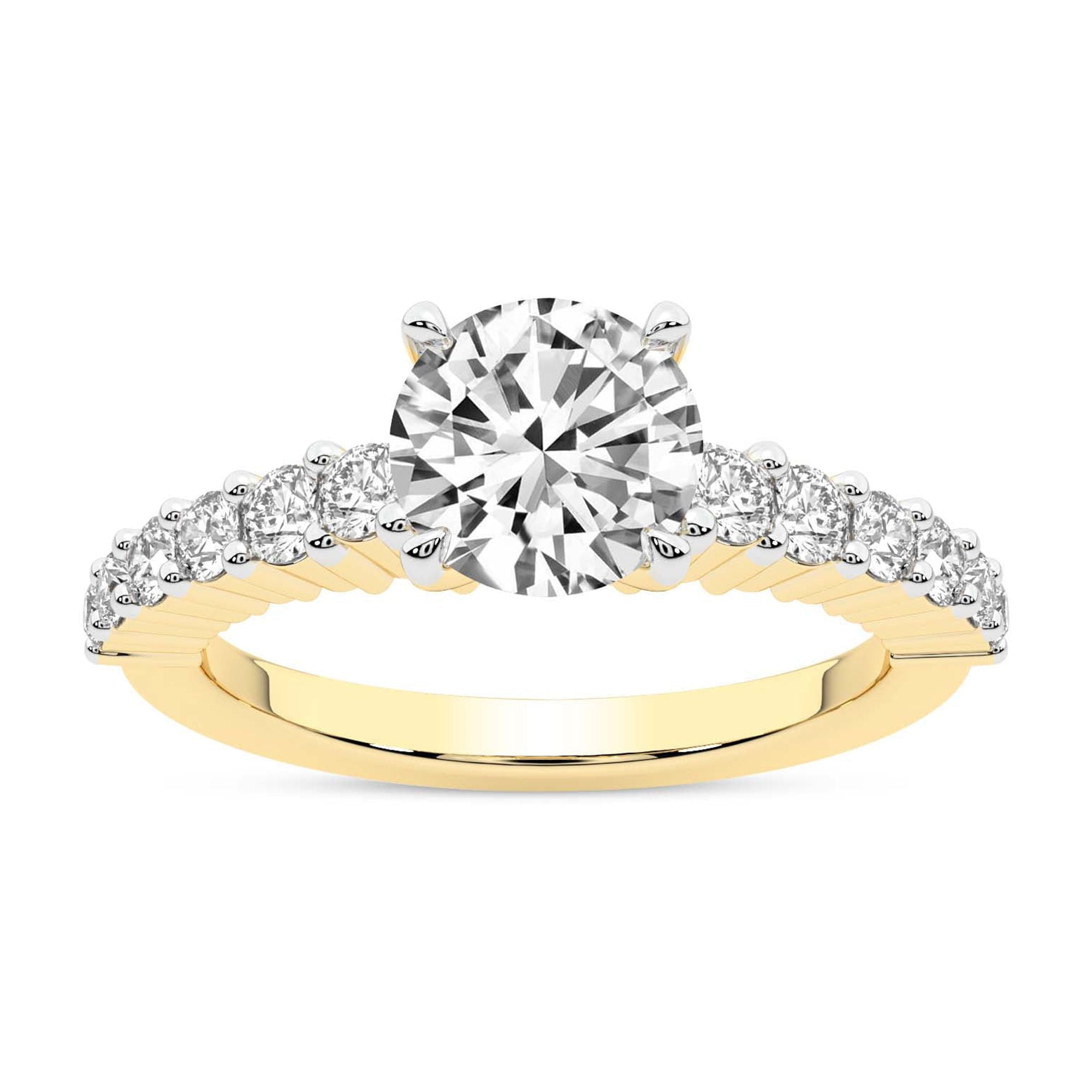 IGI Certified 4 Carat Round Shape Lab Grown Diamond Engagement Ring ...