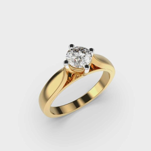 IGI Certified 4 Carat Round Shape Lab Grown Diamond Engagement Ring for ...