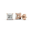 IGI Certified 4 Ct Princess Cut Lab-Grown Diamond Stud Earrings – 14K ...