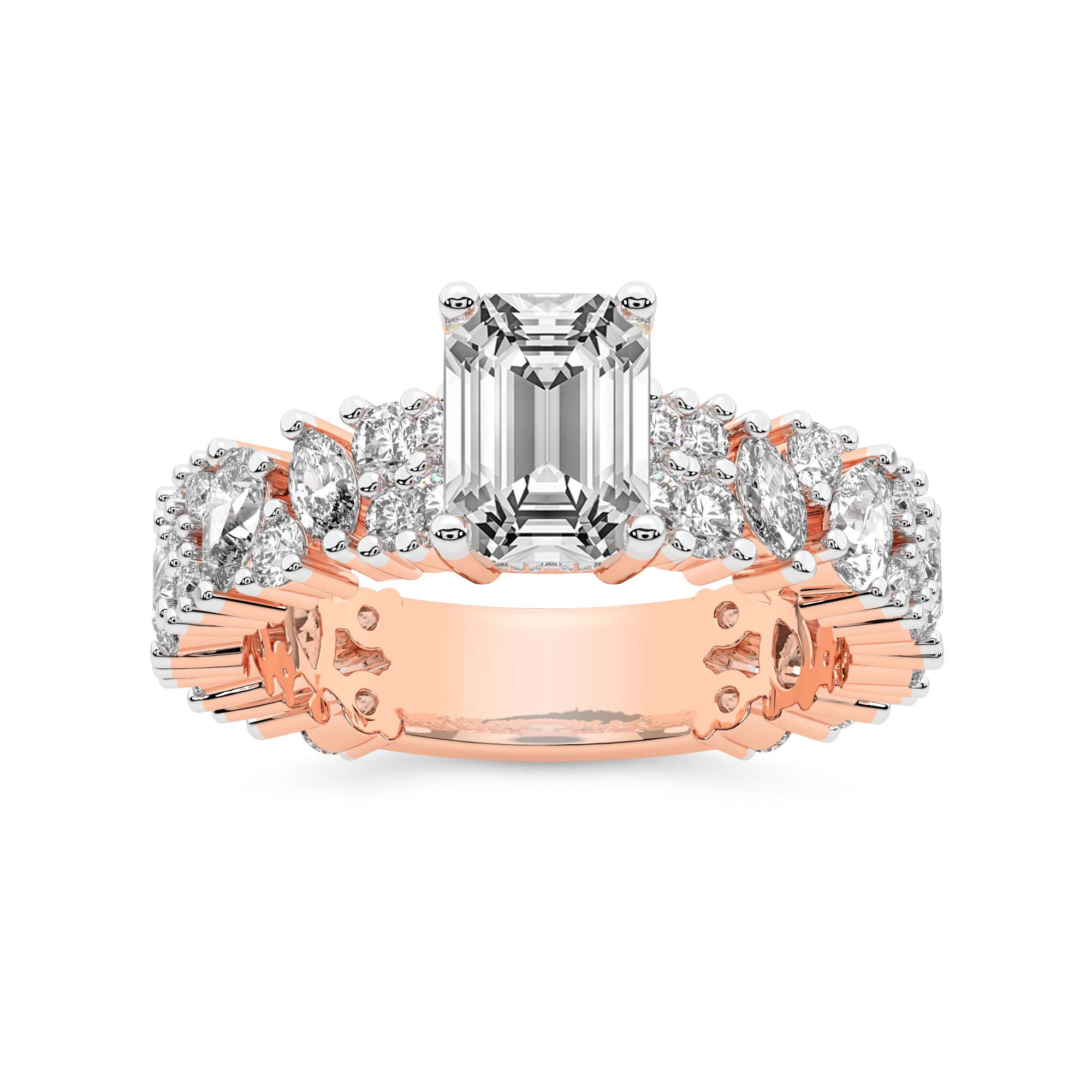 IGI Certified 5 Carat Emerald Shape Lab Grown Diamond Engagement Ring ...