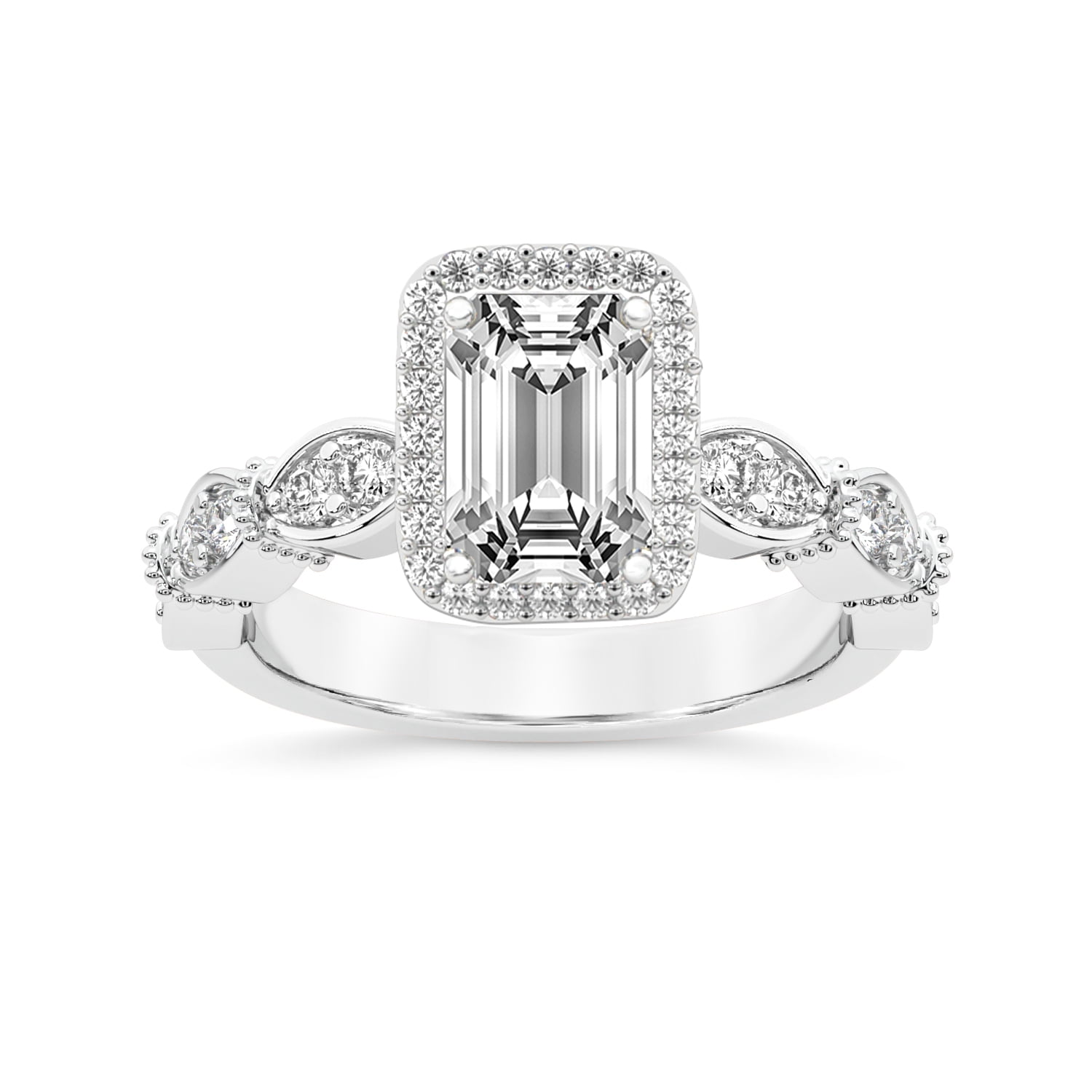 IGI Certified 5 Carat Emerald Shape Lab Grown Diamond Engagement Ring ...