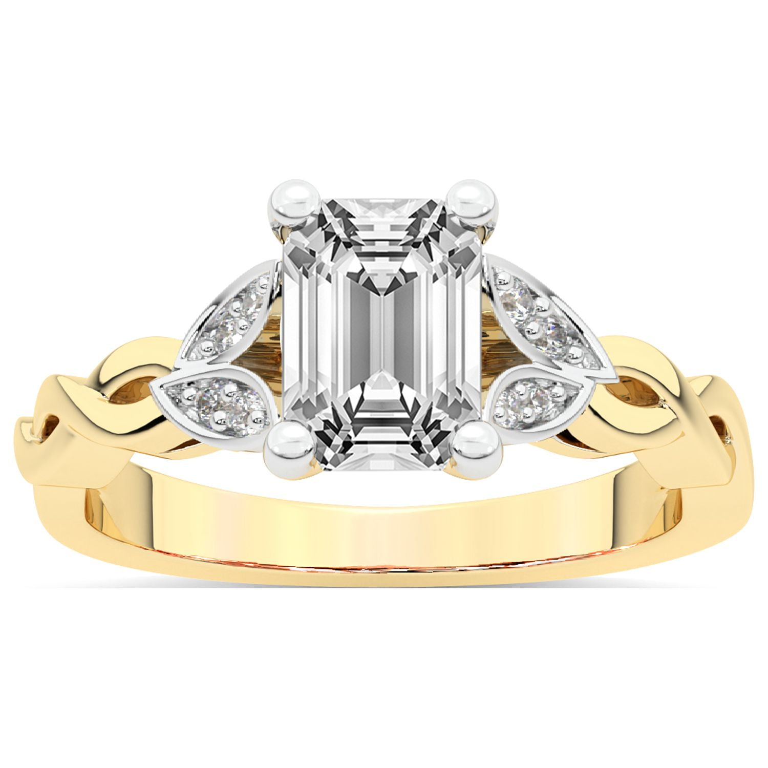 IGI Certified 5 Carat Emerald Shape Lab Grown Diamond Engagement Ring ...