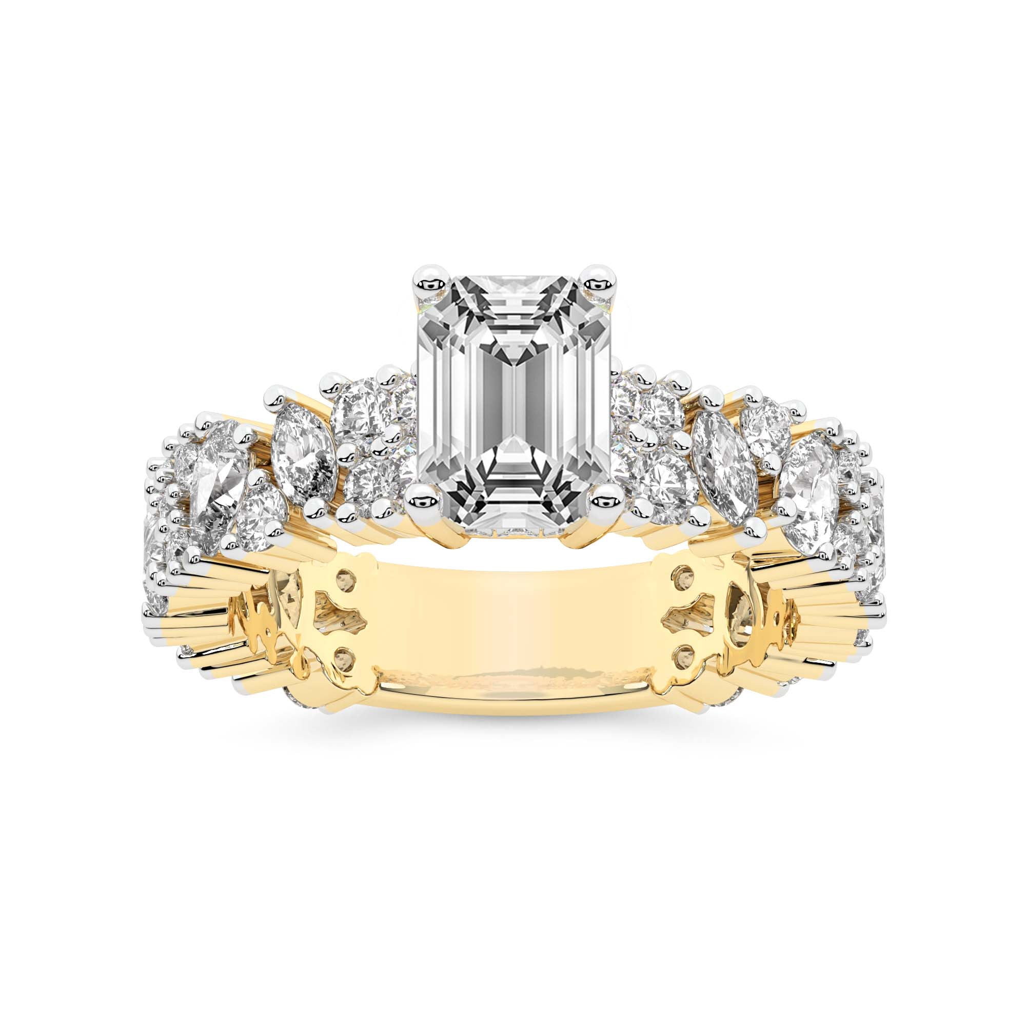 IGI Certified 5 Carat Emerald Shape Lab Grown Diamond Engagement Ring ...