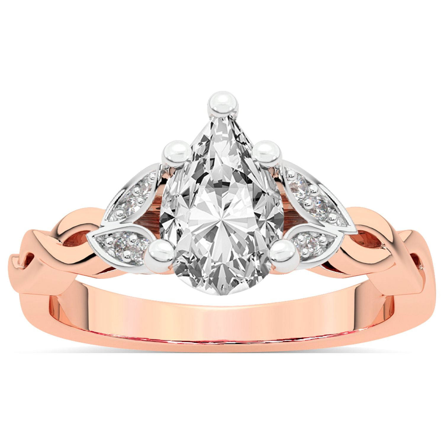 IGI Certified 5 Carat Pear Shape Lab Grown Diamond Engagement Ring ...