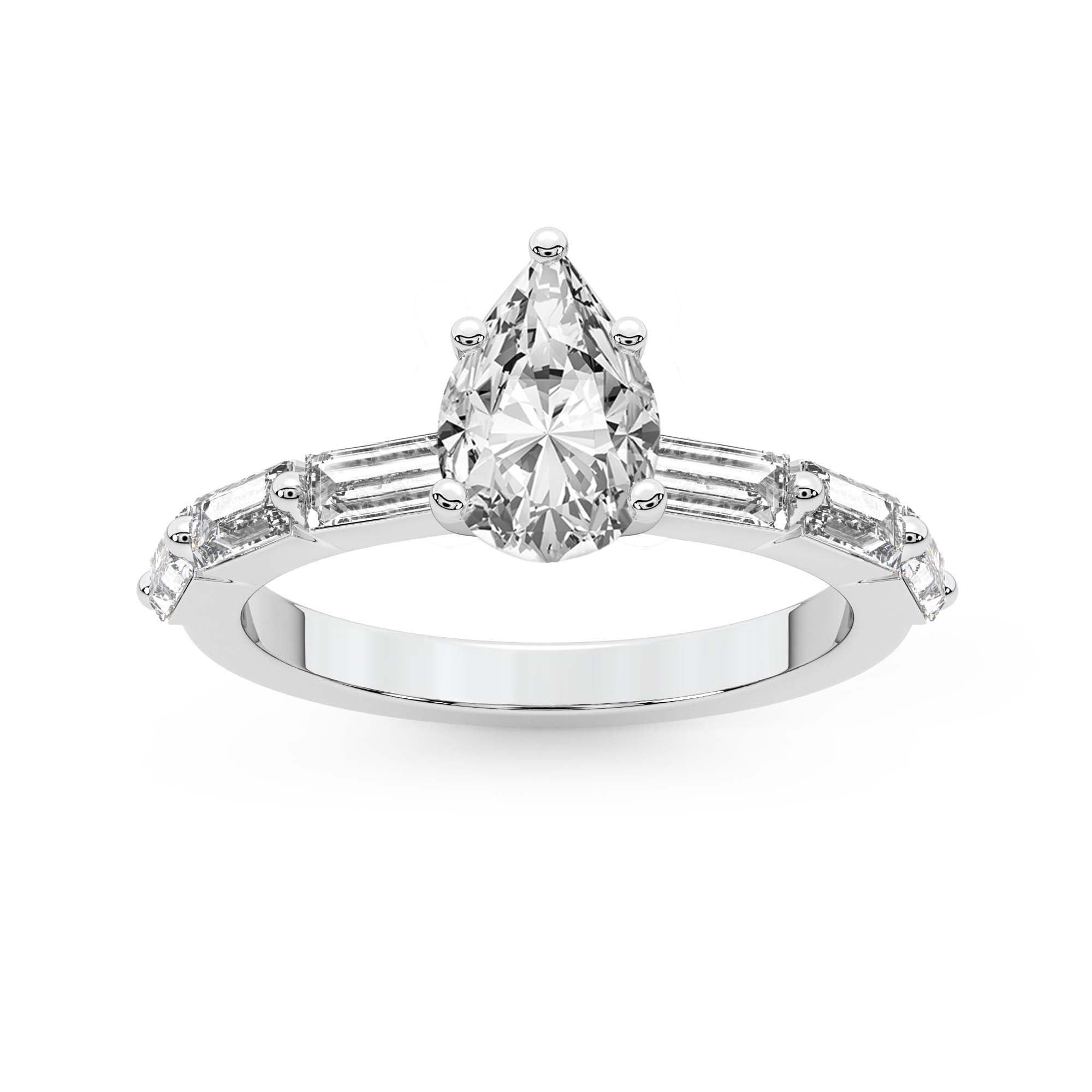IGI Certified 5 Carat Pear Shape Lab Grown Diamond Engagement Ring | 14K White Gold | Kimberly ...