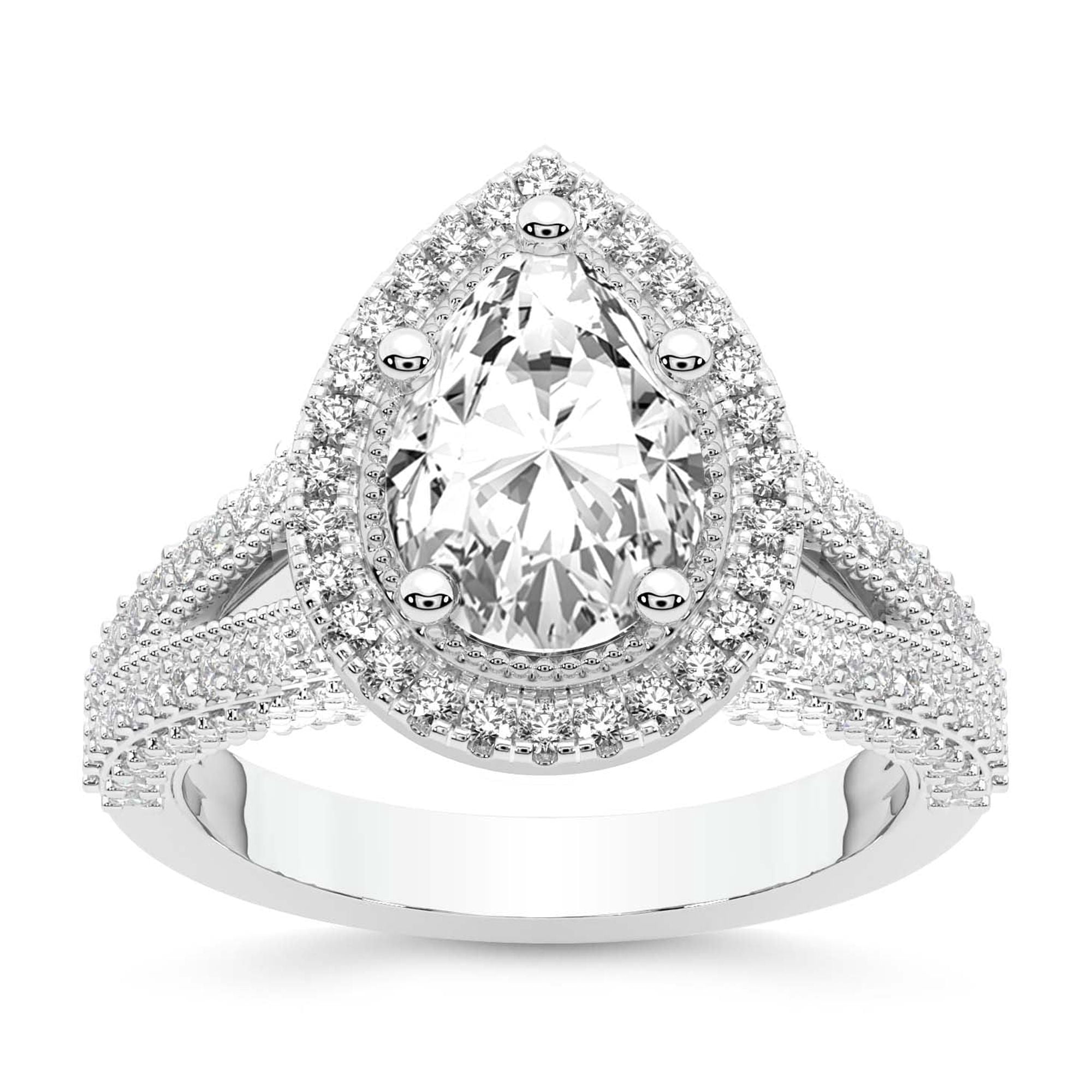IGI Certified 5 Carat Pear Shape Lab Grown Diamond Engagement Ring ...