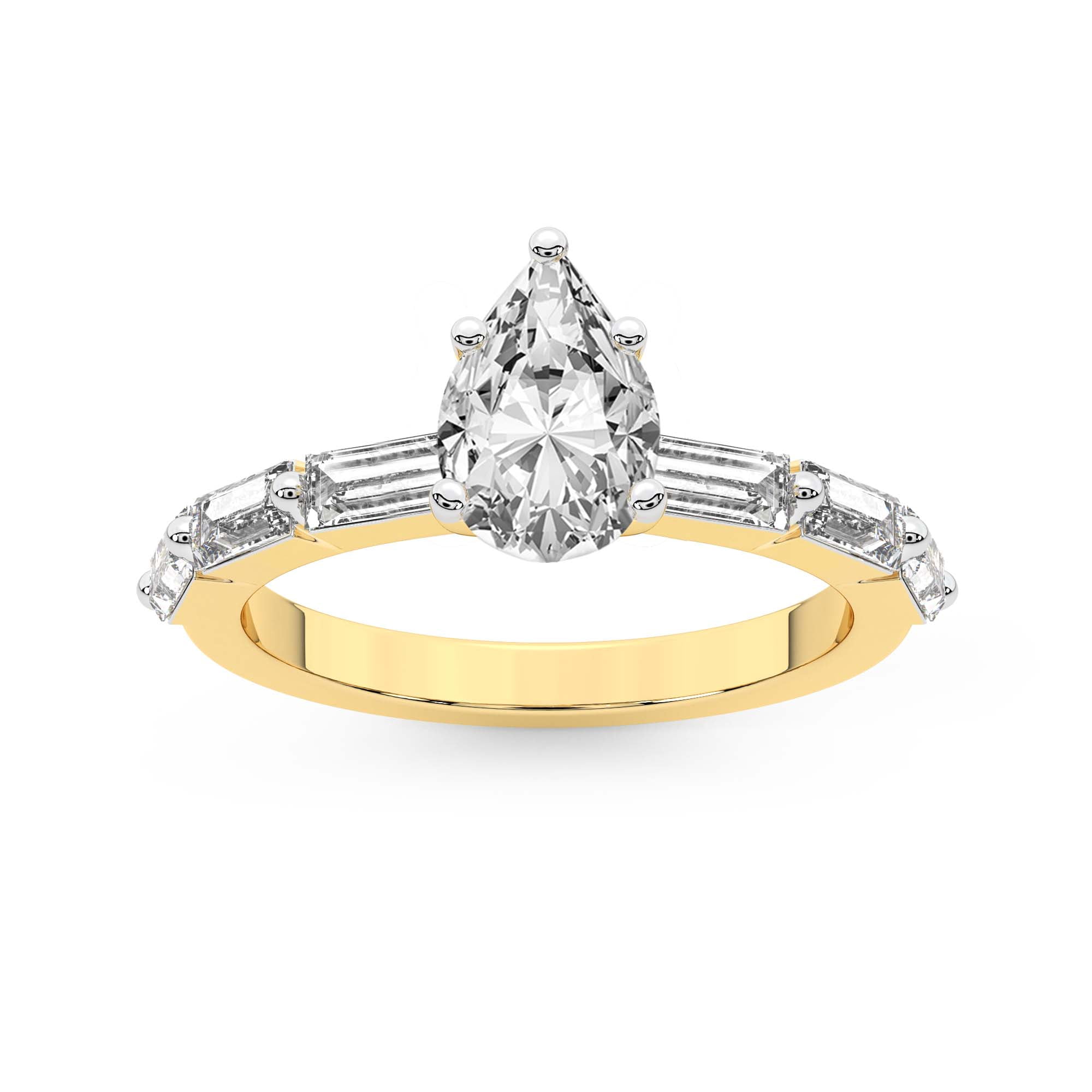 IGI Certified 5 Carat Pear Shape Lab Grown Diamond Engagement Ring ...