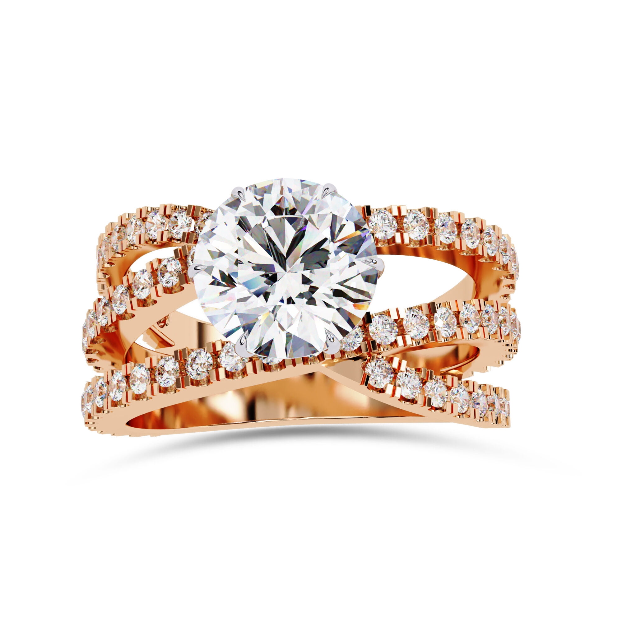 IGI Certified Lab Grown Diamond Crisscross Solitaire Engagement Rings ...