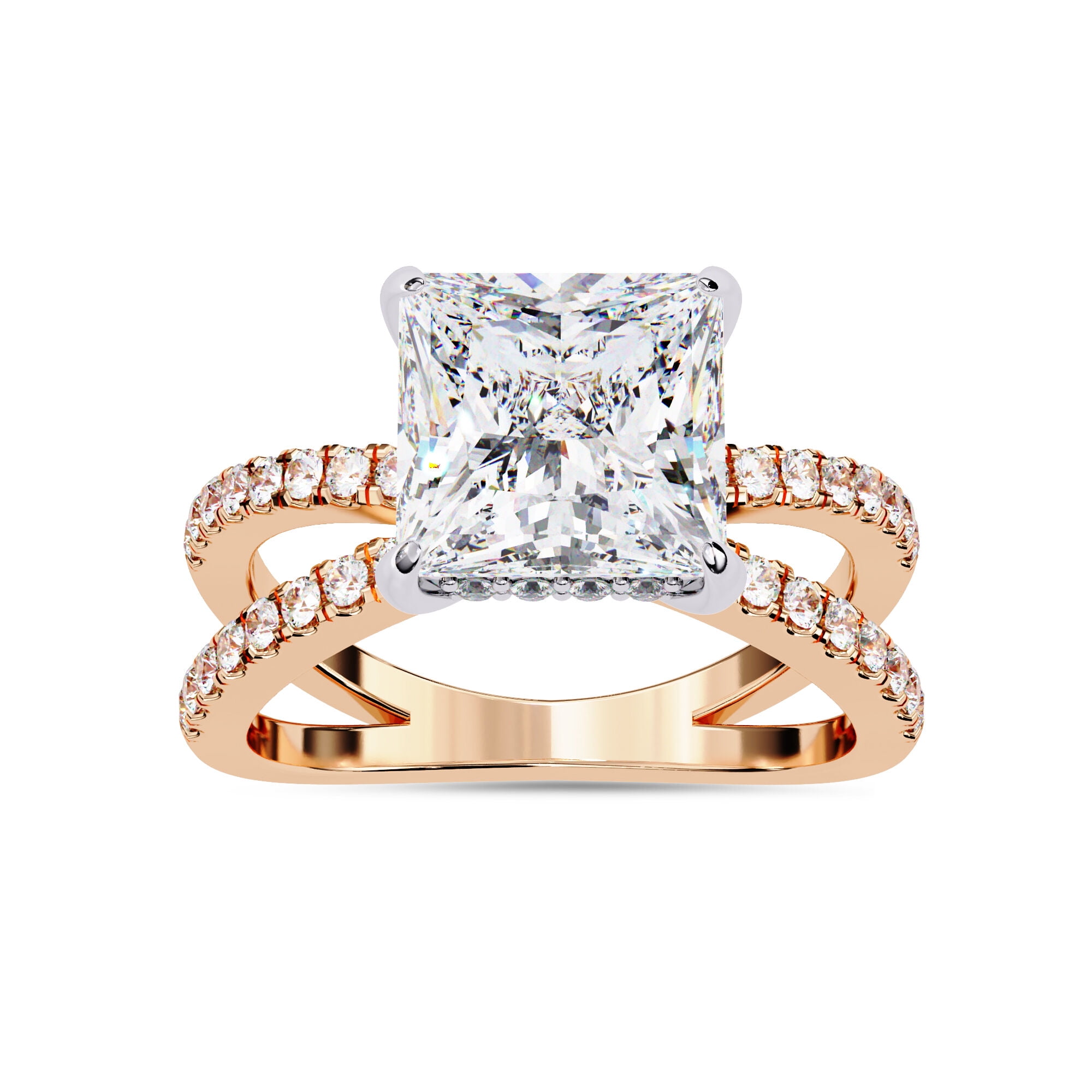IGI Certified Lab Grown Diamond Engagement Ring | Center 7.5MM Princess ...