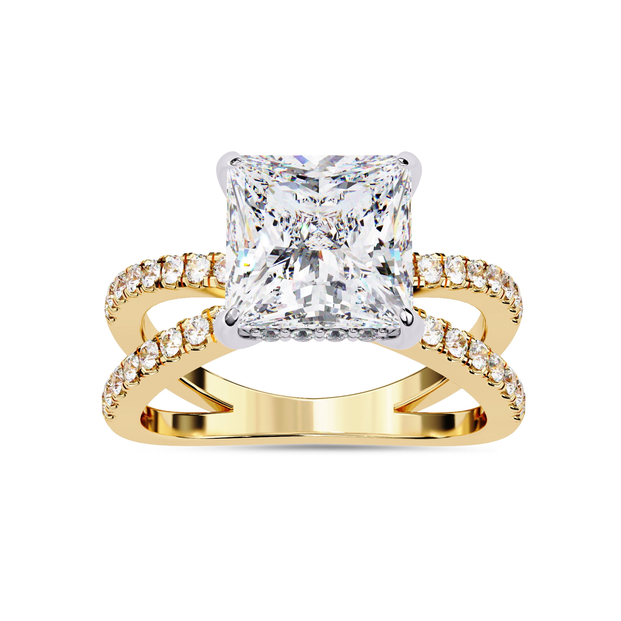 IGI Certified Lab Grown Diamond Engagement Ring | Center 7.5MM Princess ...
