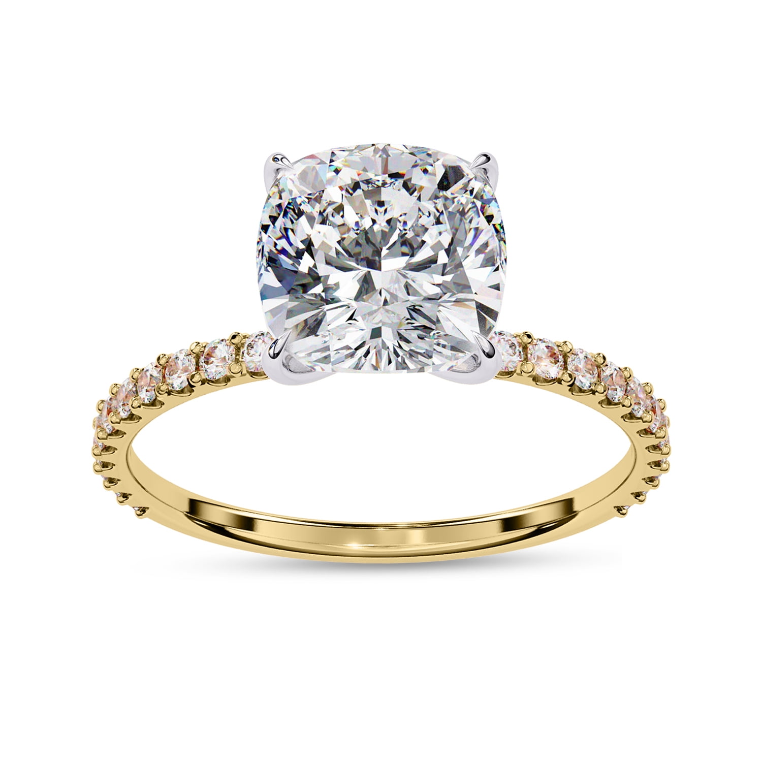 IGI Certified Lab Grown Diamond Engagement Ring | Center 8mm Cushion ...