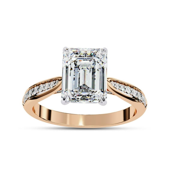 IGI Certified Lab Grown Diamond Engagement Ring | Center 9x7MM Emerald Cut Solitaire Stackable ...