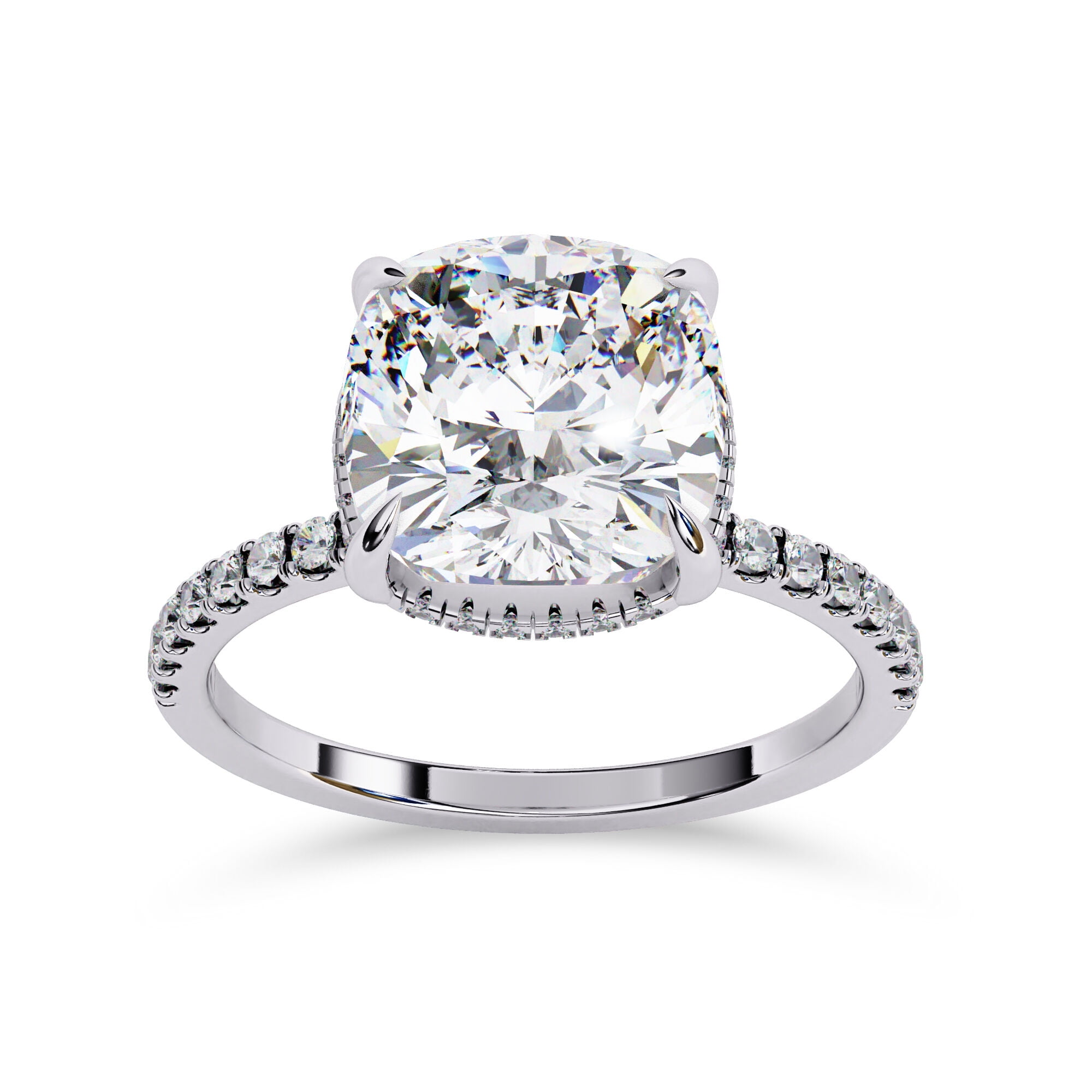 IGI Certified Lab Grown Diamond Hidden Halo Solitaire Engagement Ring ...