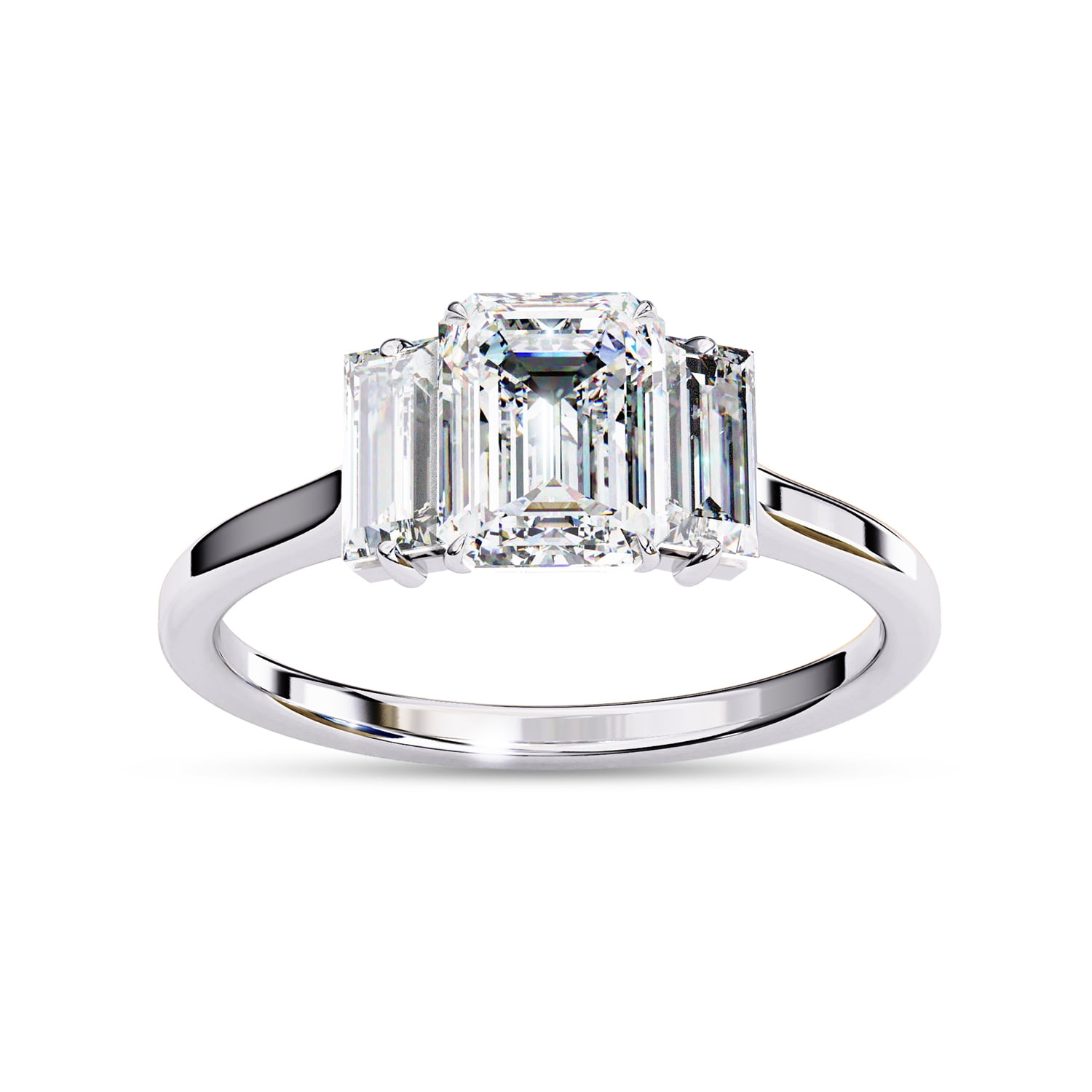 IGI Certified Lab Grown Diamond Ring | Center 7x5mm Emerald Cut ...