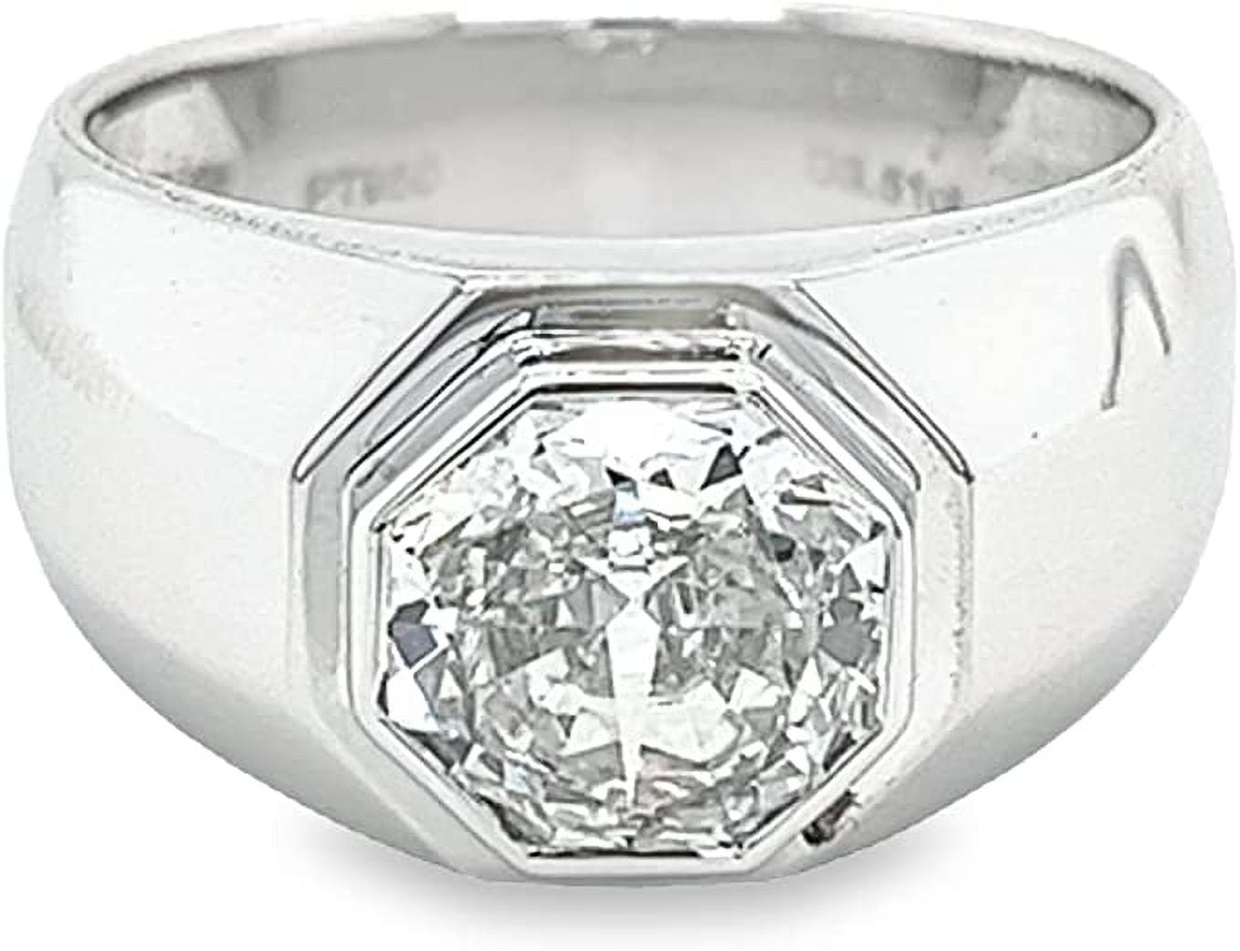 IGI Certified Octagonal Cut Diamond Mens Ring In Platinum - Walmart.com