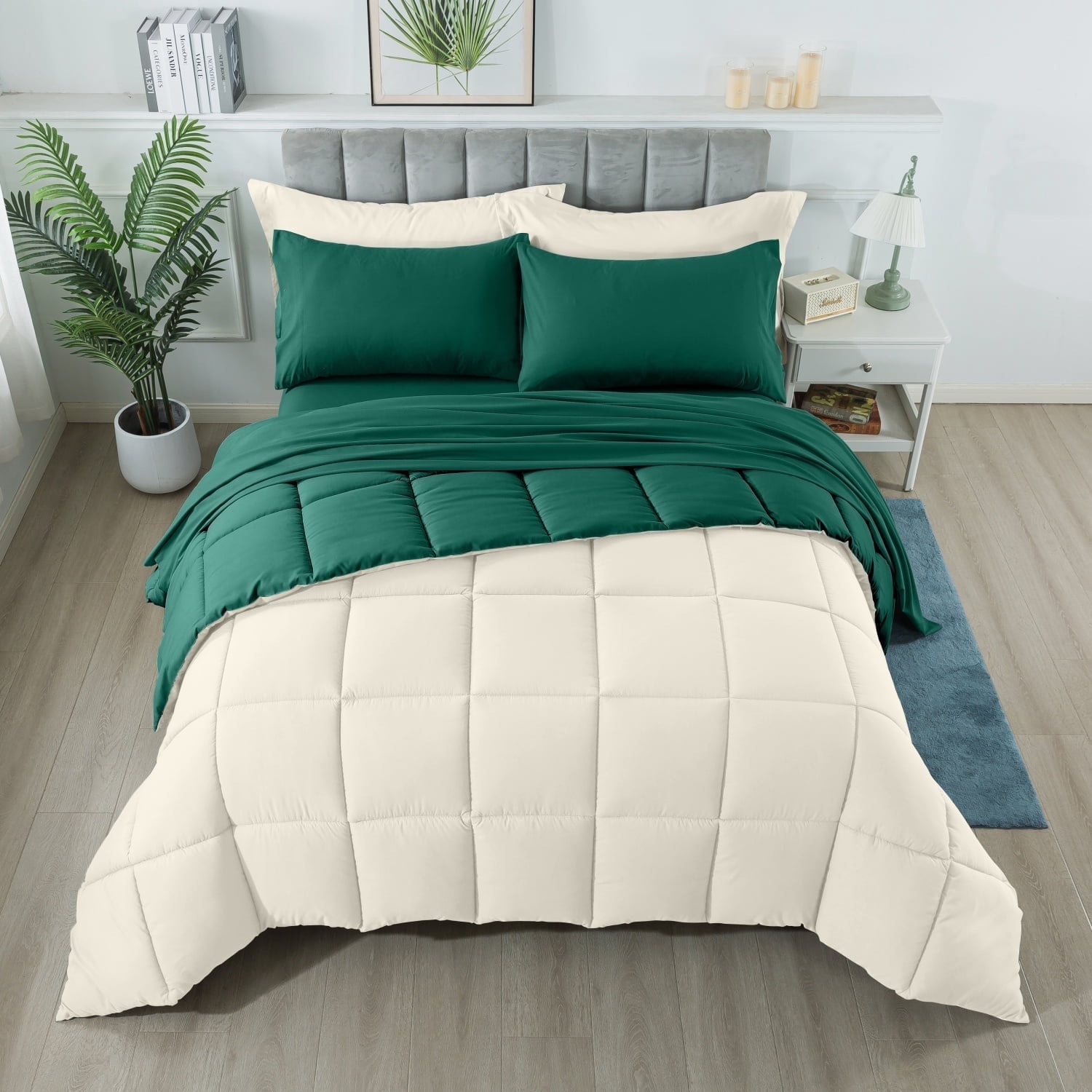 IGI Queen Size 7 Piece Comforter Set | Bed in a Bag for Unisex Adult ...