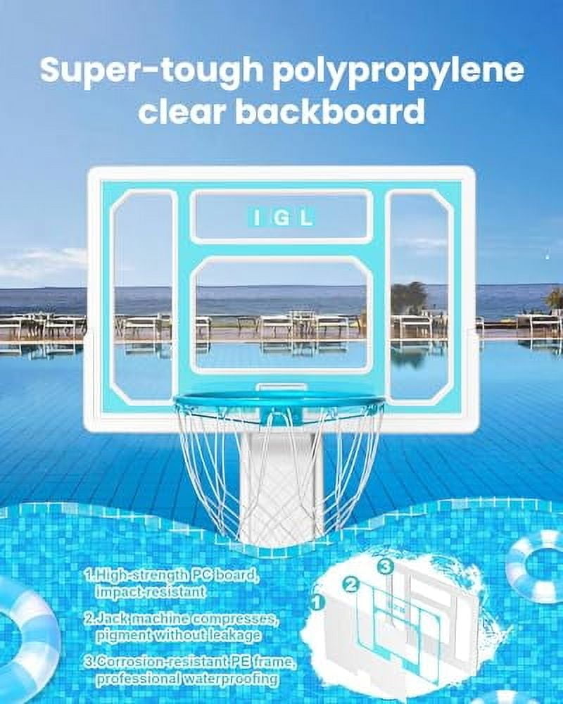 IGL Pool Basketball Hoop Outdoor, Outdoor Poolside Basketball Hoop ...