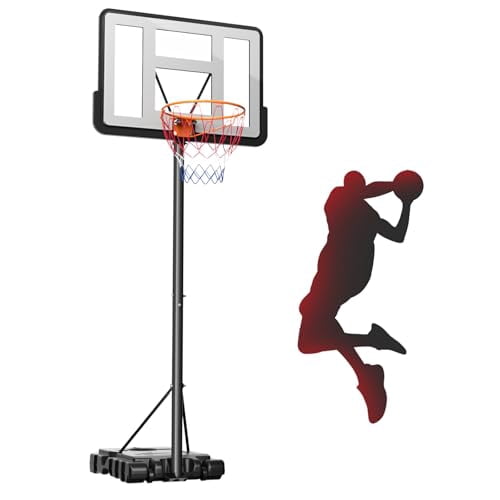 IGL Portable Hoop, 5.6-10FT Adjustable Goal System, 44 Inch Outdoor ...