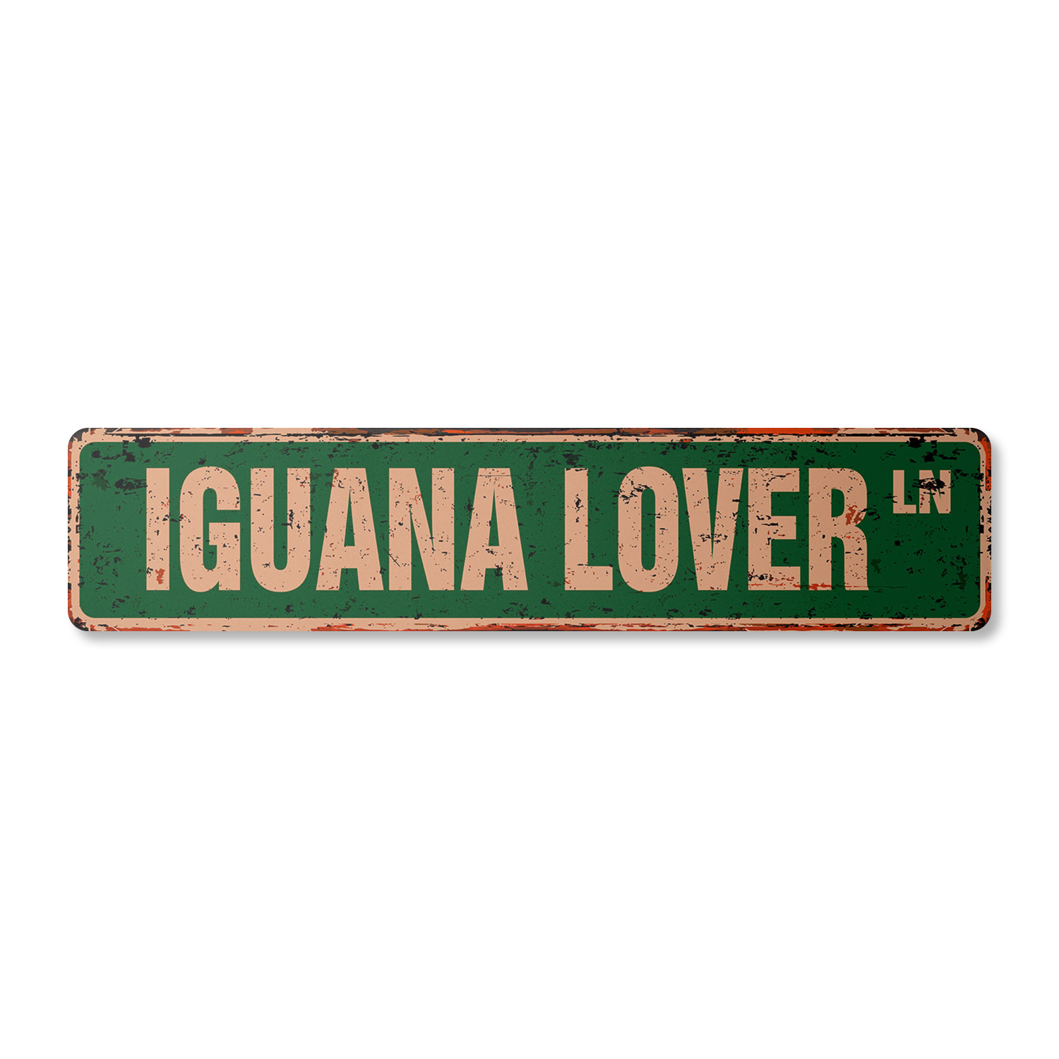 IGUANA LOVER Vintage Plastic Street Sign lizard reptile scales green ...