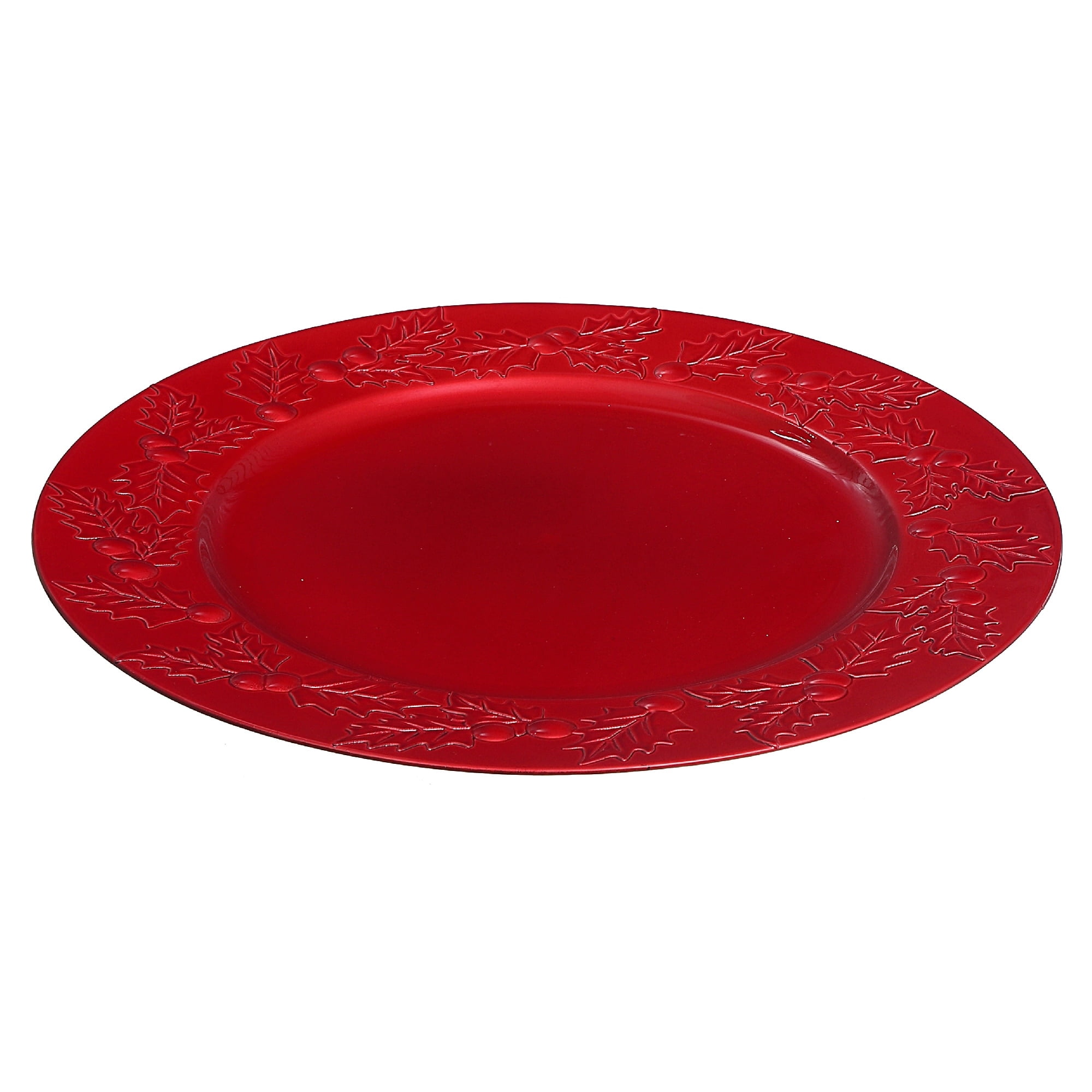 IH Casa Decor Charger Plate (Hollyberries) (Red) (13") - Set of 6 ...