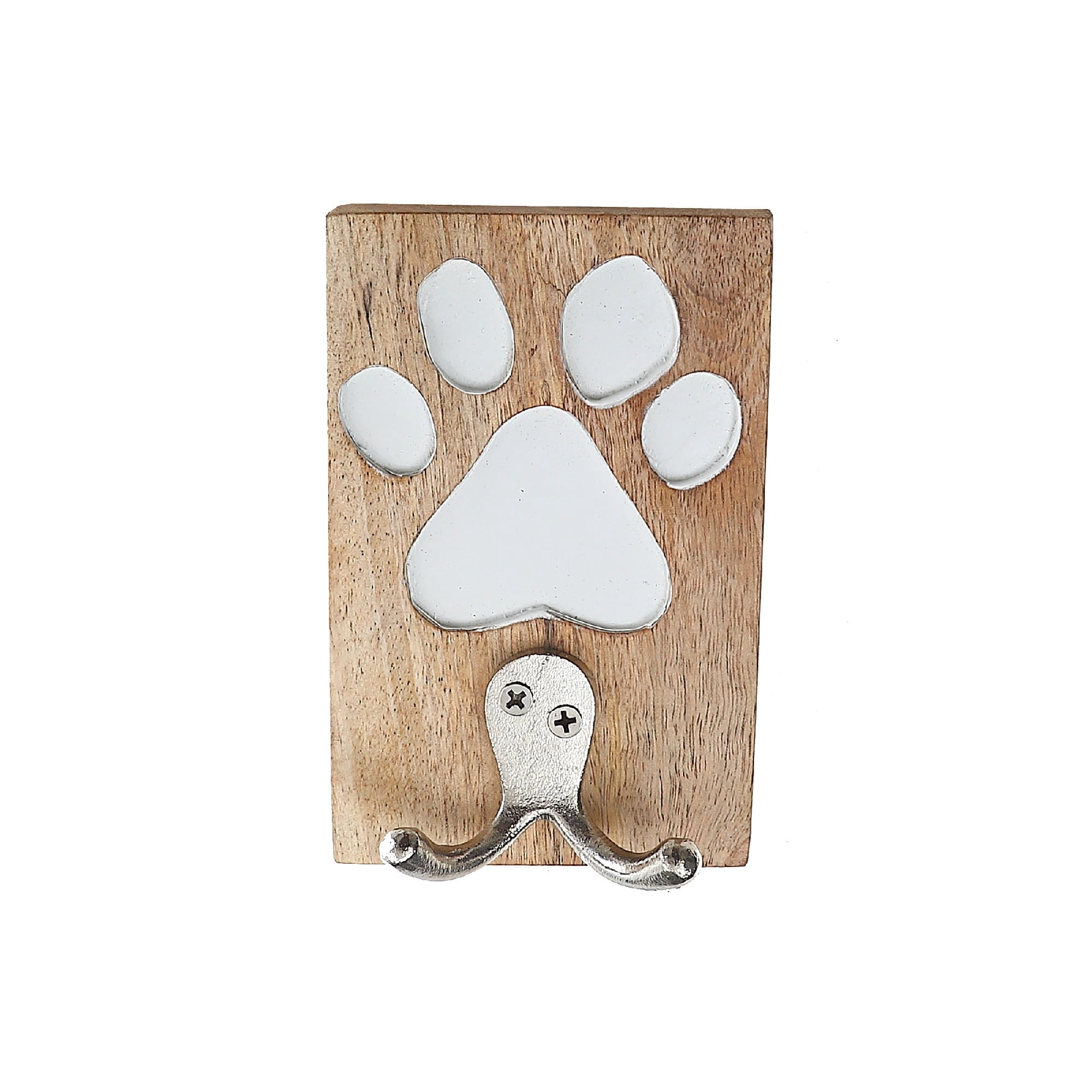 IH Casa Decor Etched Wooden Paw With Double Prong Hook Nickel - Walmart.com