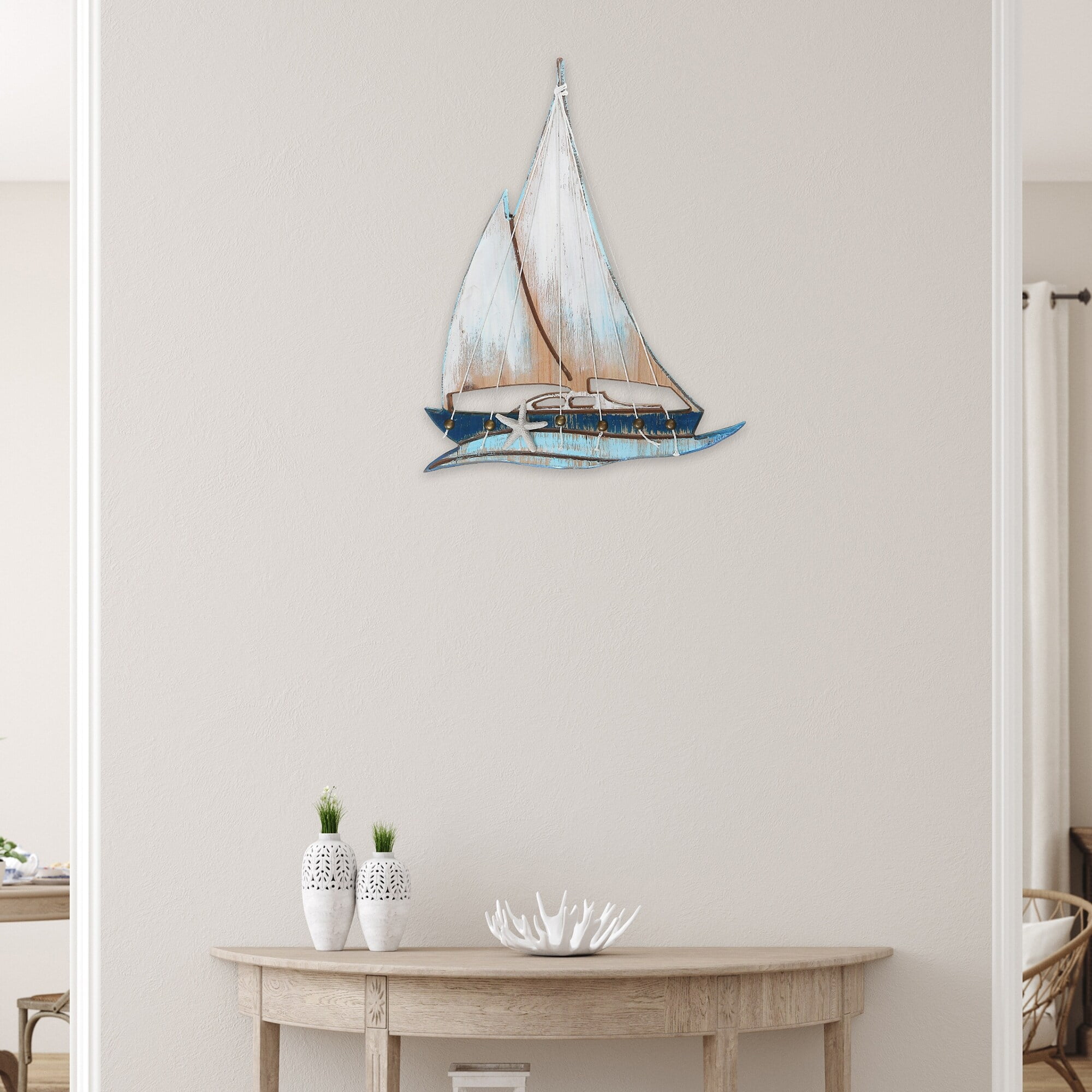 IH Casa Decor Polyresin Sail Boat Wall Decor - Walmart.com
