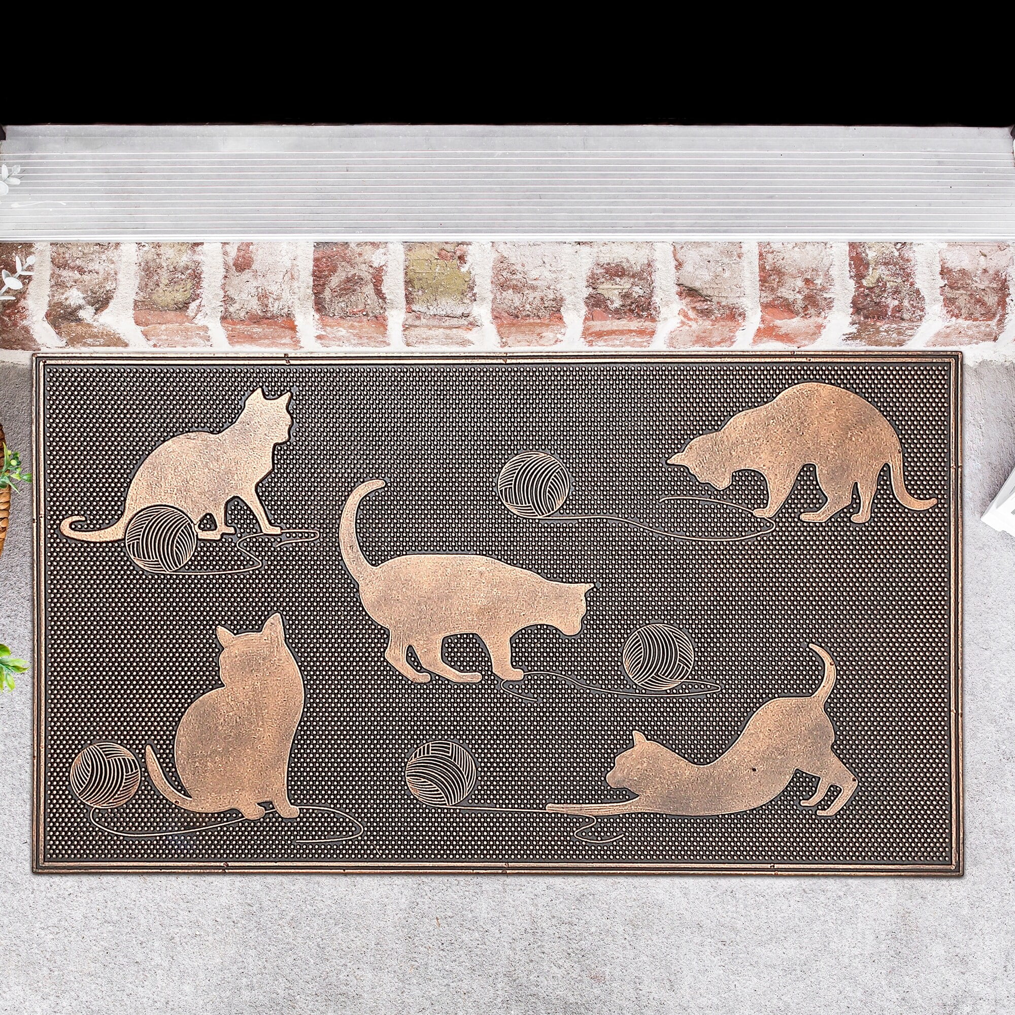 IH Casa Decor Rubber Mat Cats Playing With Ball Of Yarn - Walmart.com
