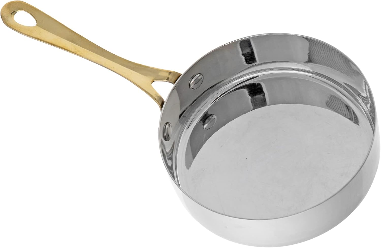 IH Casa Decor Stainless Steel Mini Fry Pan with Brass Handle 400Ml-Set ...