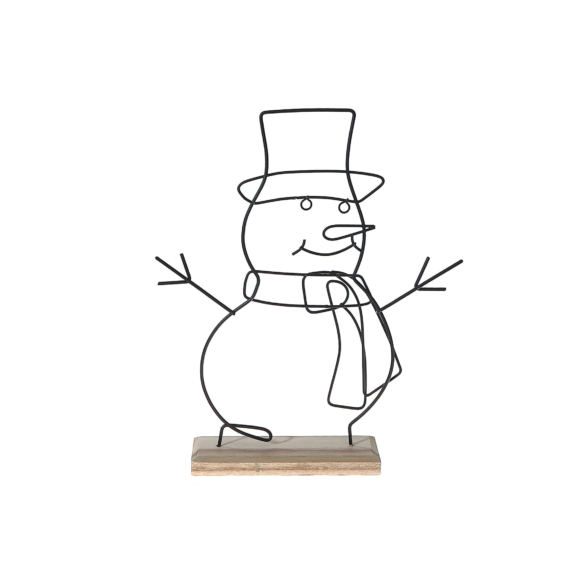 IH Casa Decor Wire Snowman Stand Decor Large - Black - Walmart.com