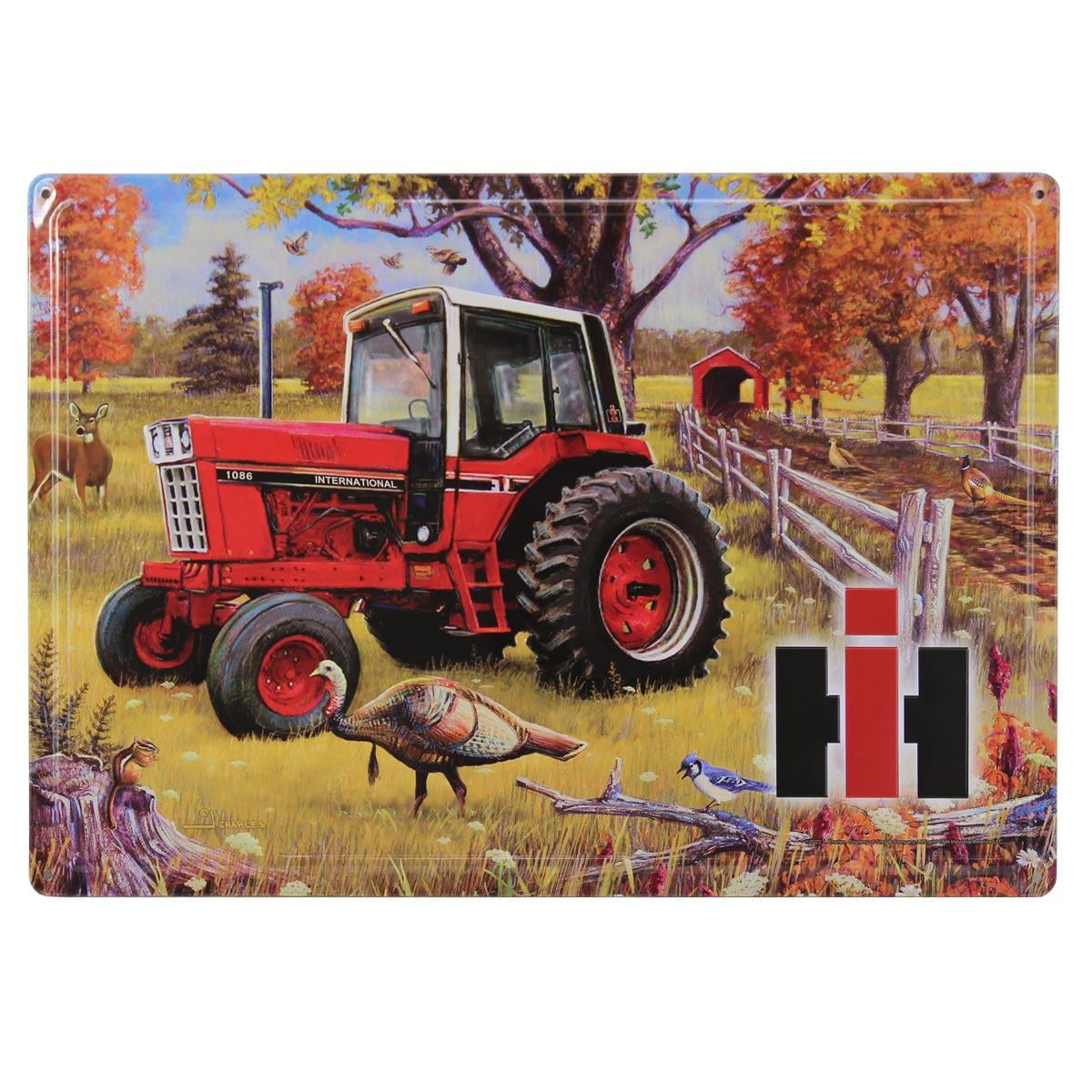 IH Farmall 1086 Cab Tractor with Wildlife Embossed Metal Sign, 16.75in ...