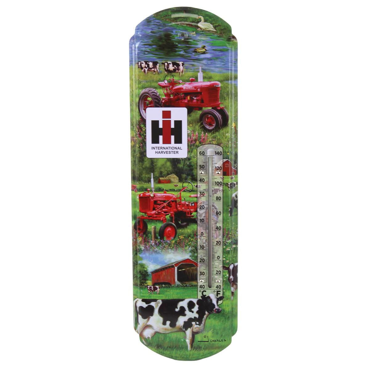 IH Farmall Cub and "H" Farm and Cow Scene Metal Thermometer, 5.125in x 17.375in 42022 - Walmart.com