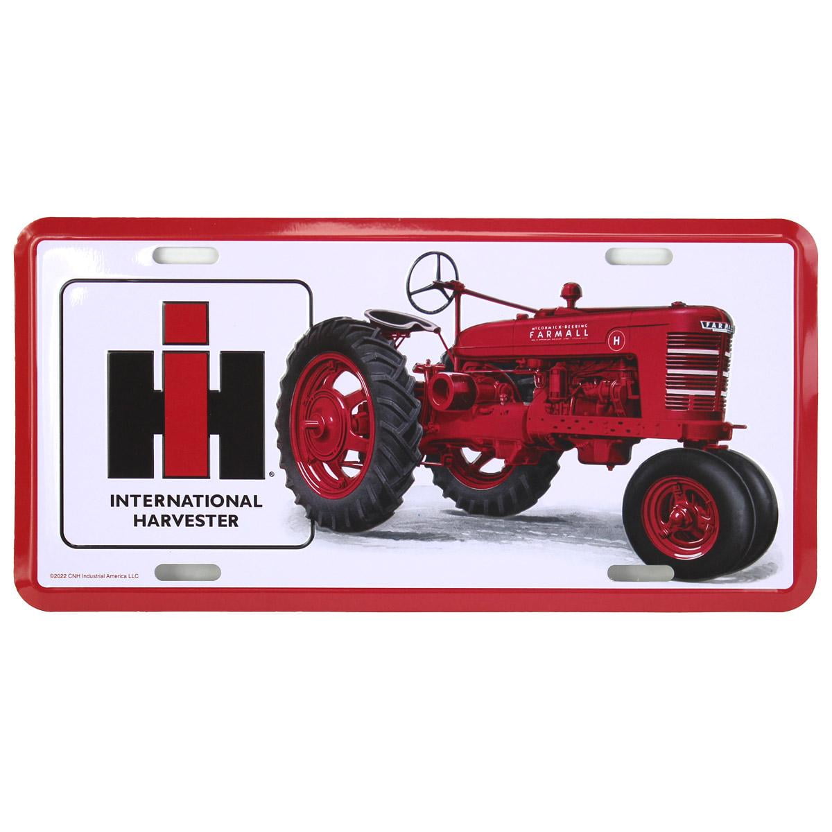IH Logo with IH Farmall Tractor Metal License Plate, 11.875in x 6in ...