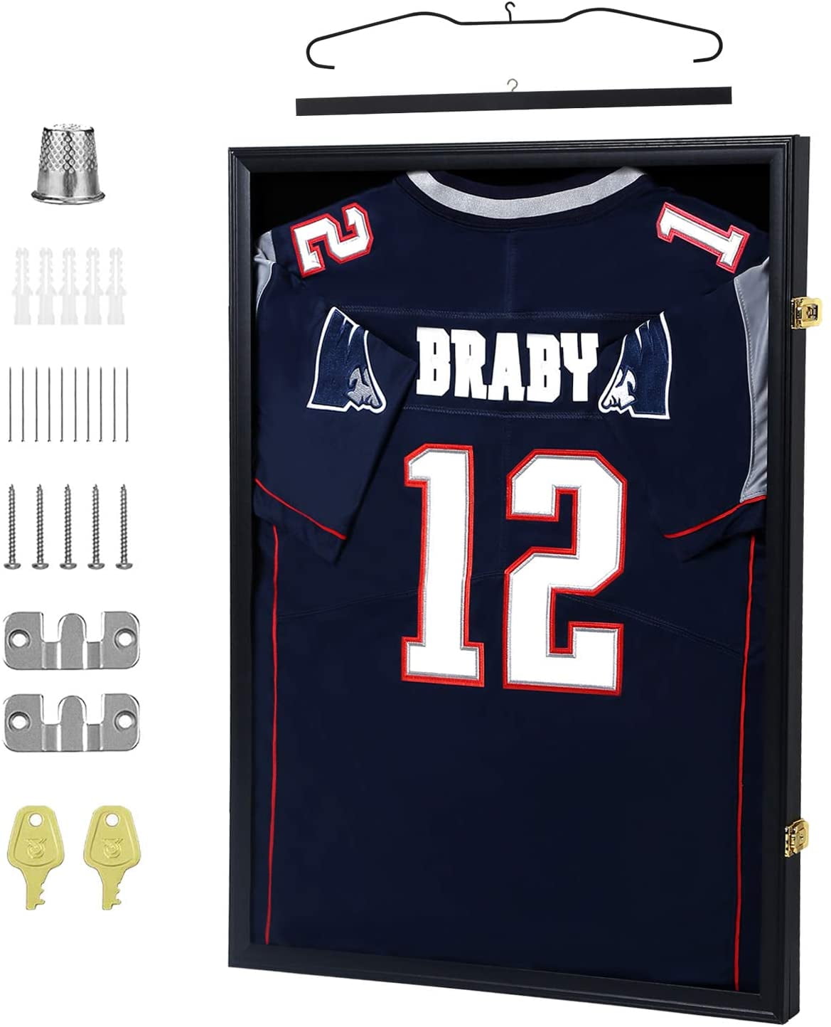 IHEIPYE Jersey Display Frame Lockable, Large Sport Jersey Shadow Box ...