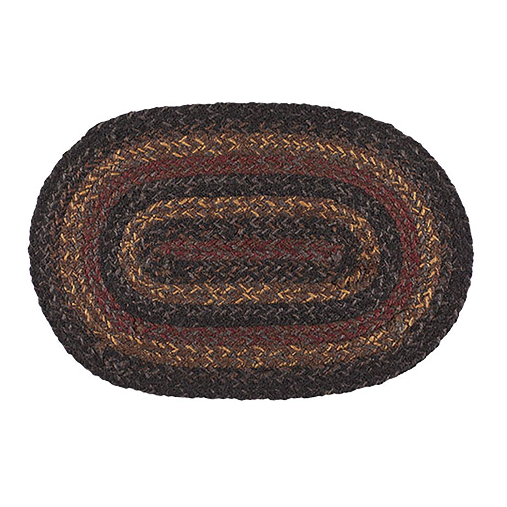 IHF Home Decor Slate Oval Jute Braided Area Rug Floor Carpet 36 x 60 ...