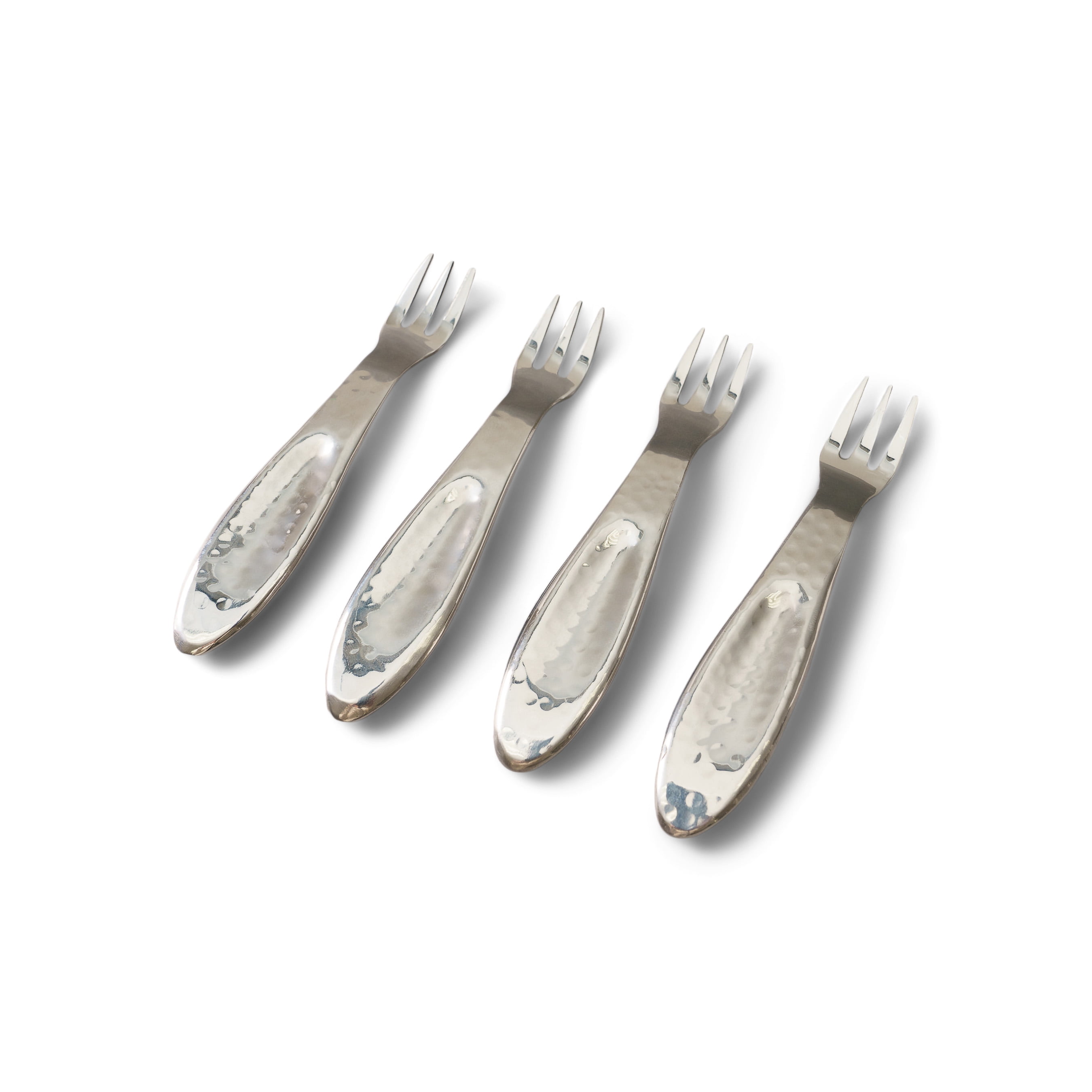 IHI EST. 1986 Dimpled Hammered Design - 6.5 Inch Silver Tone Stainless ...
