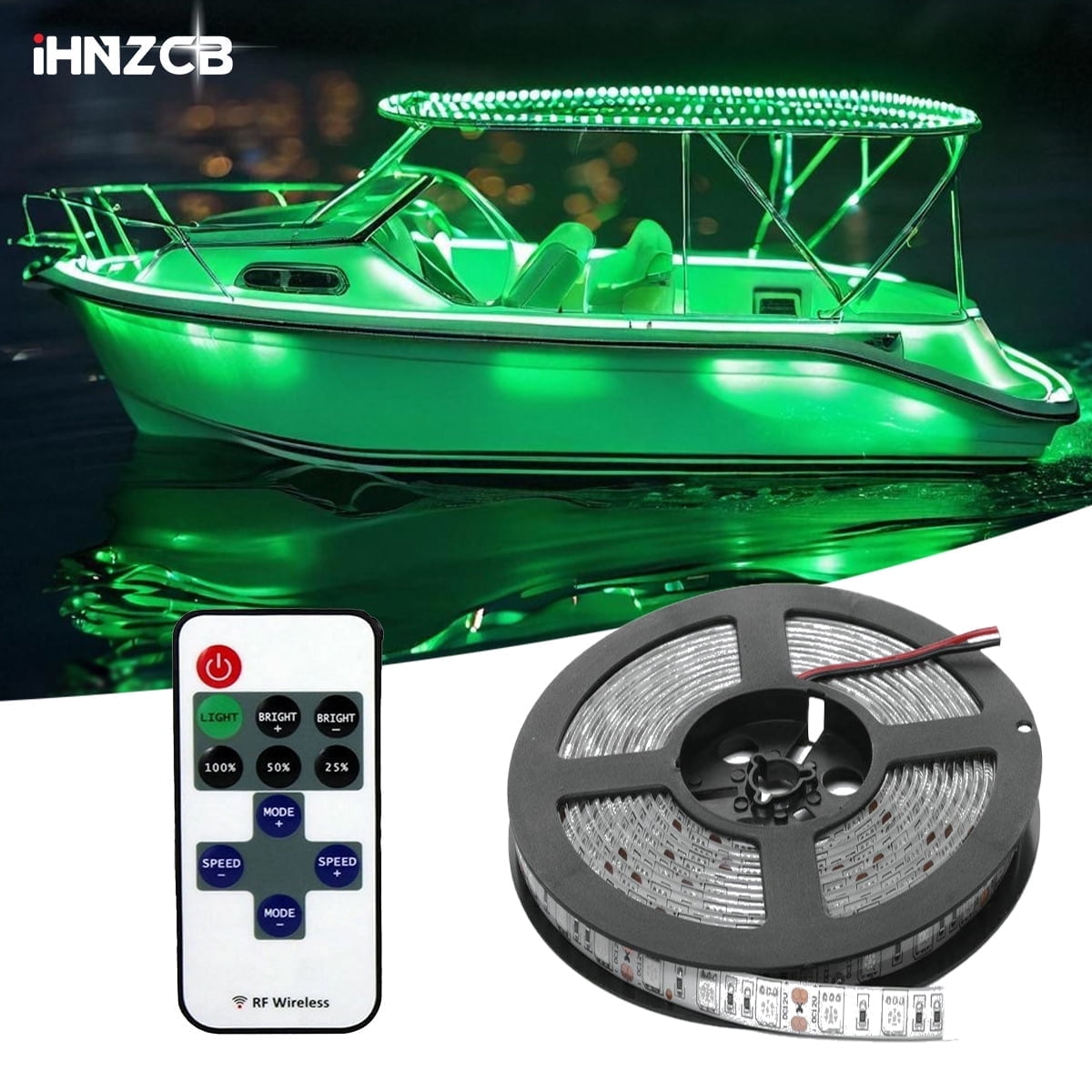 IHNZCB 12V 5M LED GREEN UNDERWATER SUBMERSIBLE NIGHT FISHING LIGHT ...
