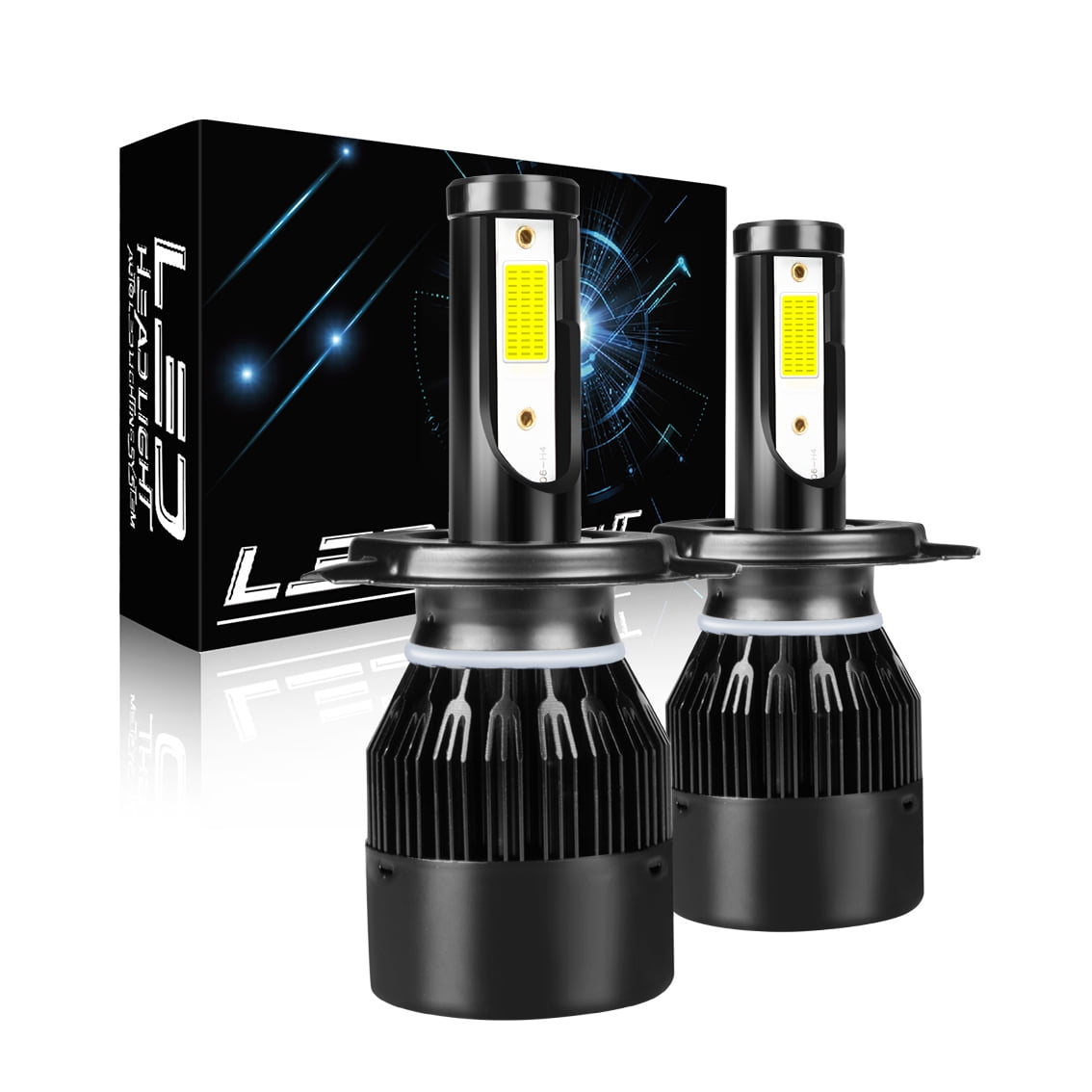 IHNZCB 2pc H4/9003 LED Headlight Bulb High/Low Dual Beam 6000K Lamps ...