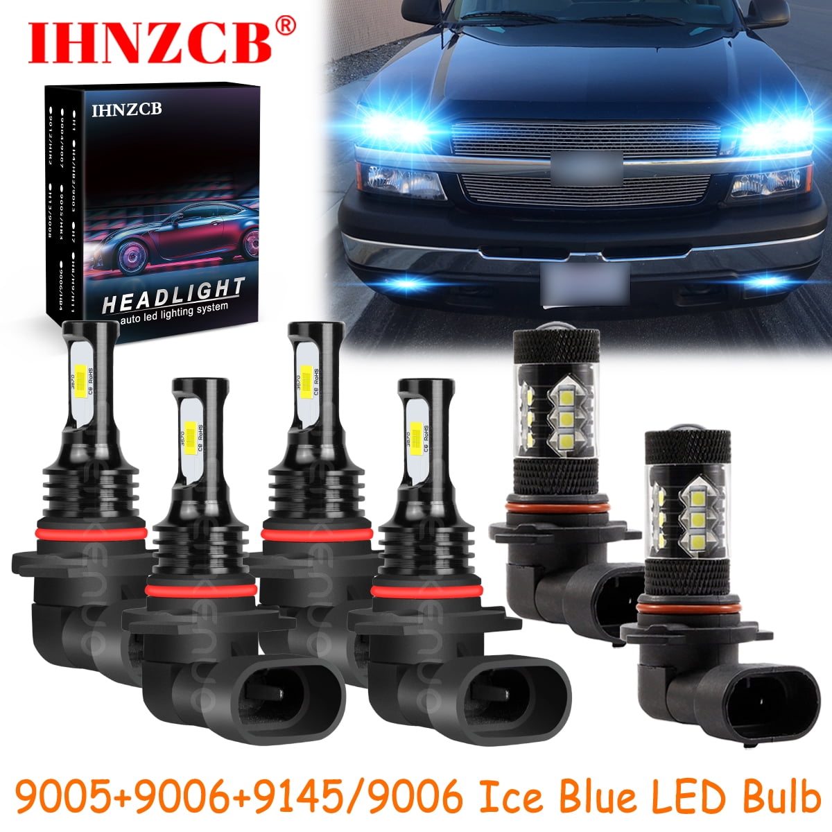 IHNZCB 9005+9006+9145/9006 for Chevy Silverado Avalanche 2002-2005 Ice ...