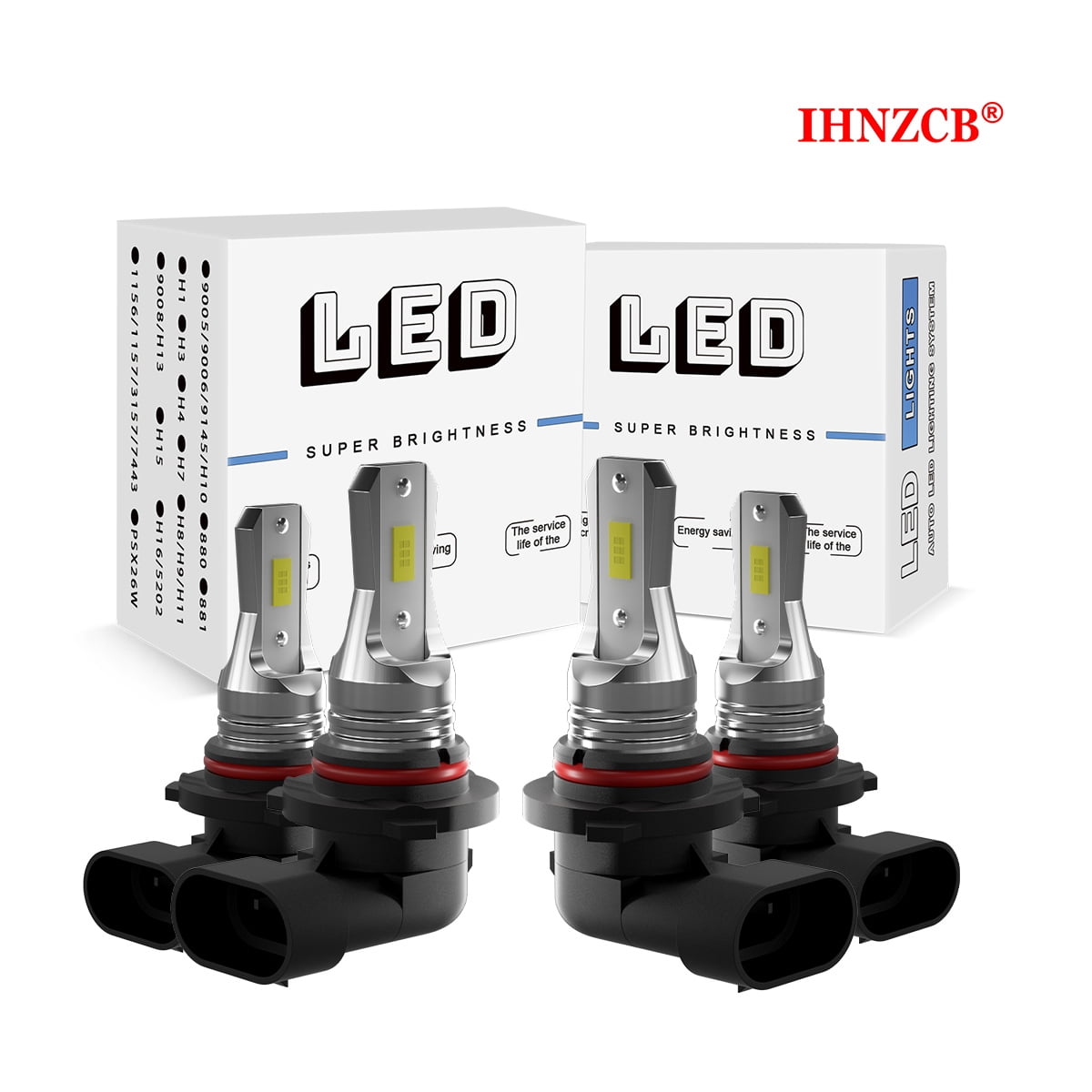IHNZCB 9005/9006 LED Headlight Bulbs Combo Kit, 500% Times Brighter ...