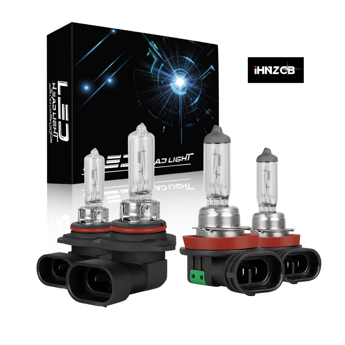 IHNZCB Combo H11 + 9005 Headlight Super White Light Bulb Hi/Lo Beam ...